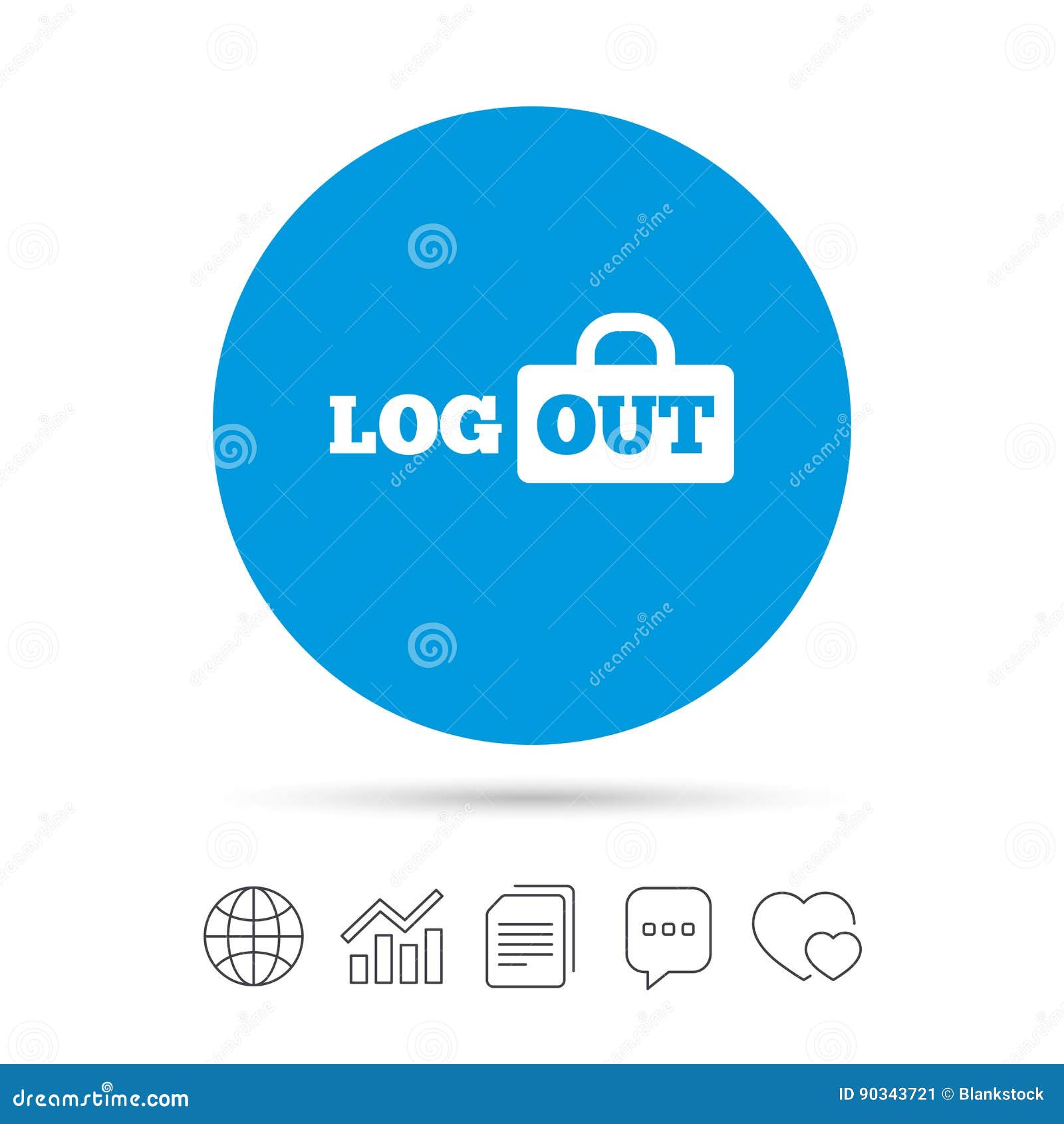 Logout Sign Icon. Log Out Symbol. Lock. Stock Vector - Illustration of ...