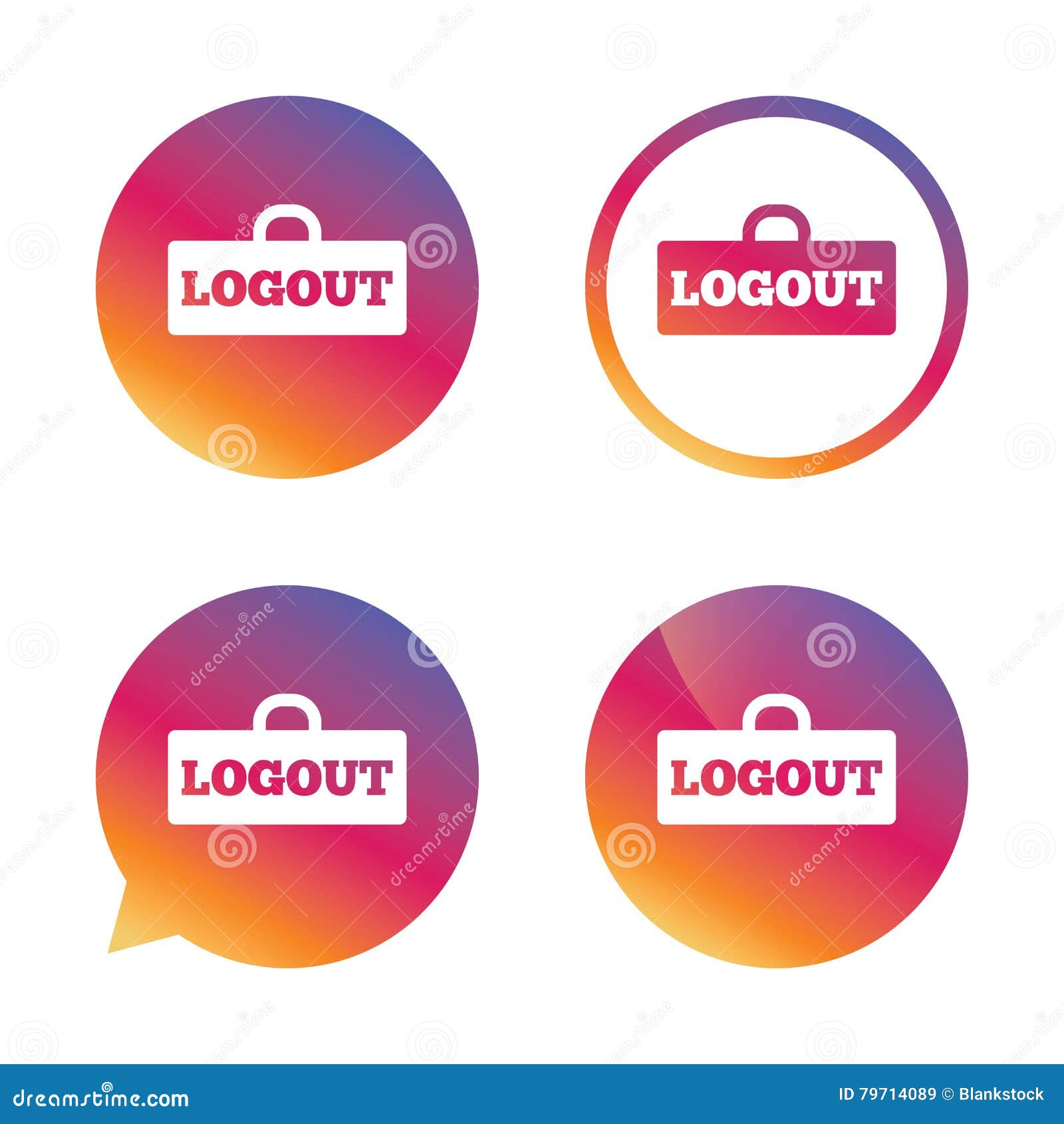Logout Sign Icon. Log Out Symbol. Lock. Stock Vector - Illustration of ...