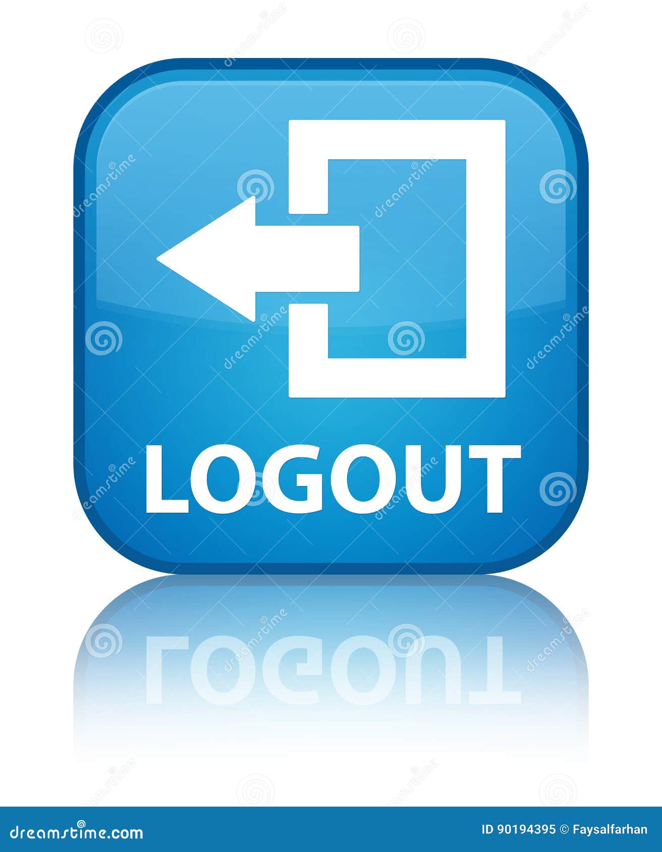 Logout Special Cyan Blue Square Button Stock Illustration ...
