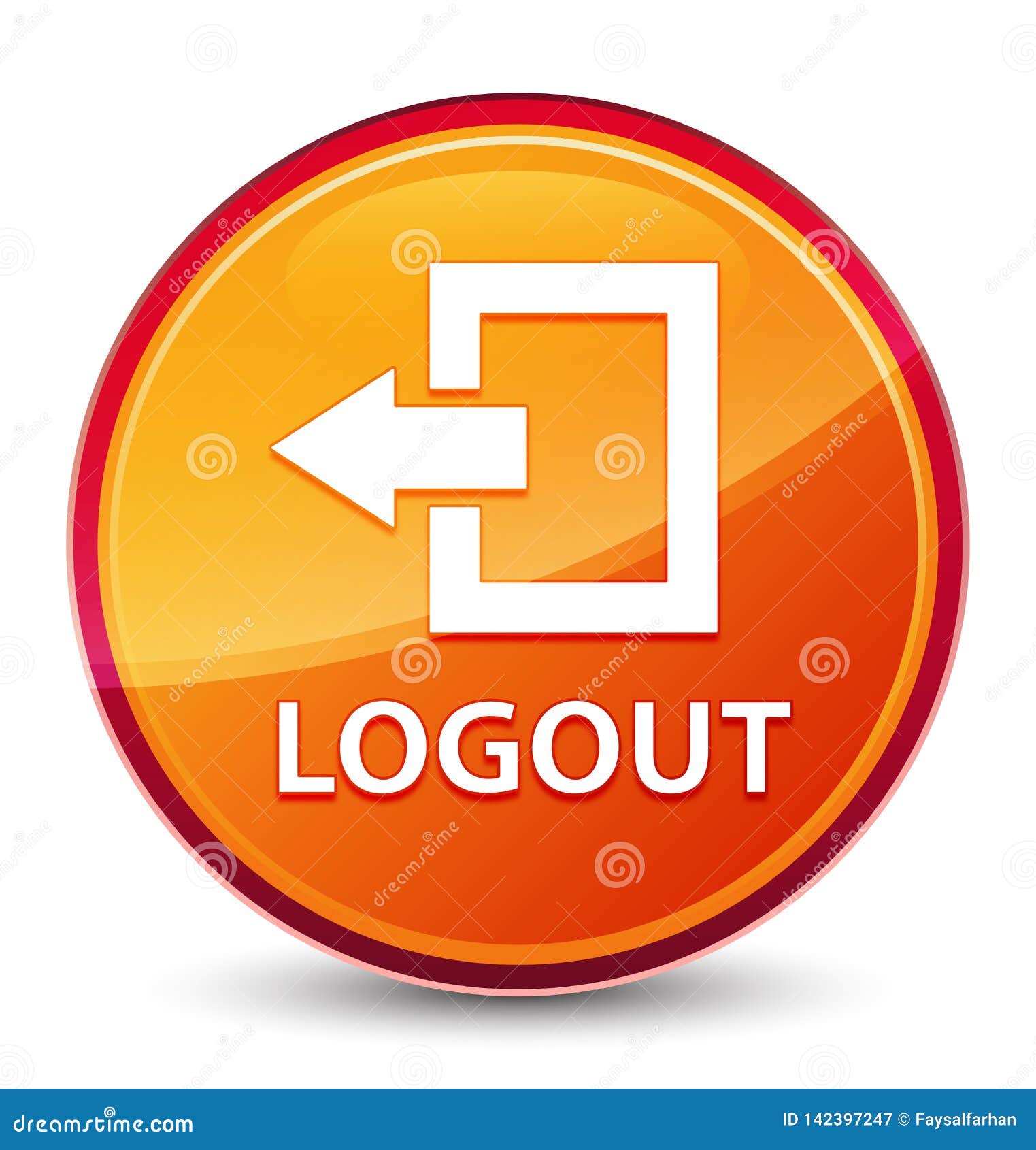 Logout Special Glassy Orange Round Button Stock Illustration ...