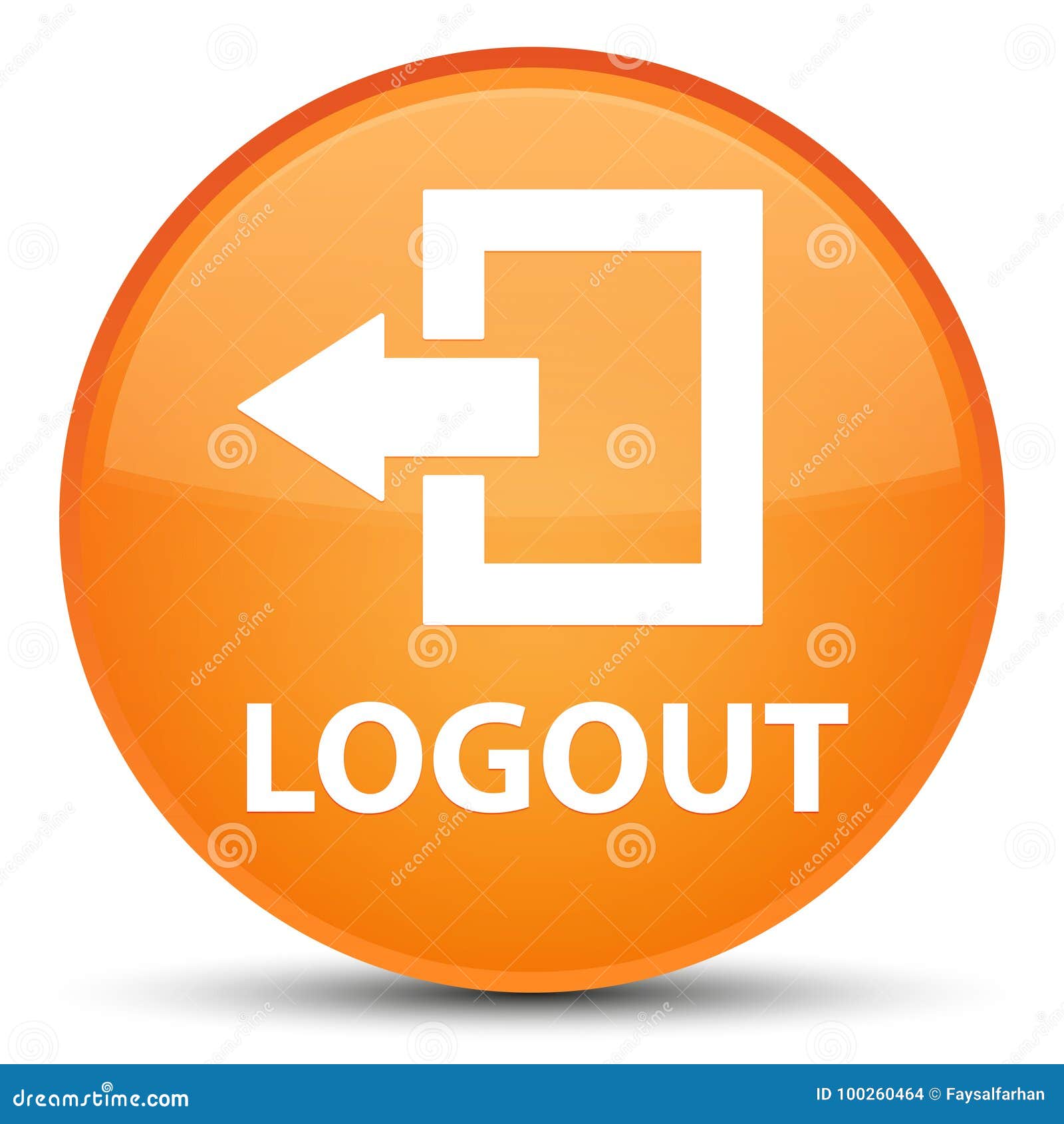 Logout Special Orange Round Button Stock Illustration - Illustration of ...