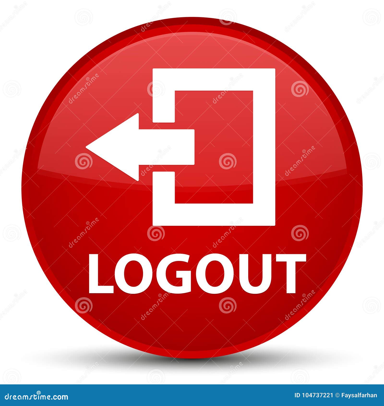 Logout Special Red Round Button Stock Illustration - Illustration of ...