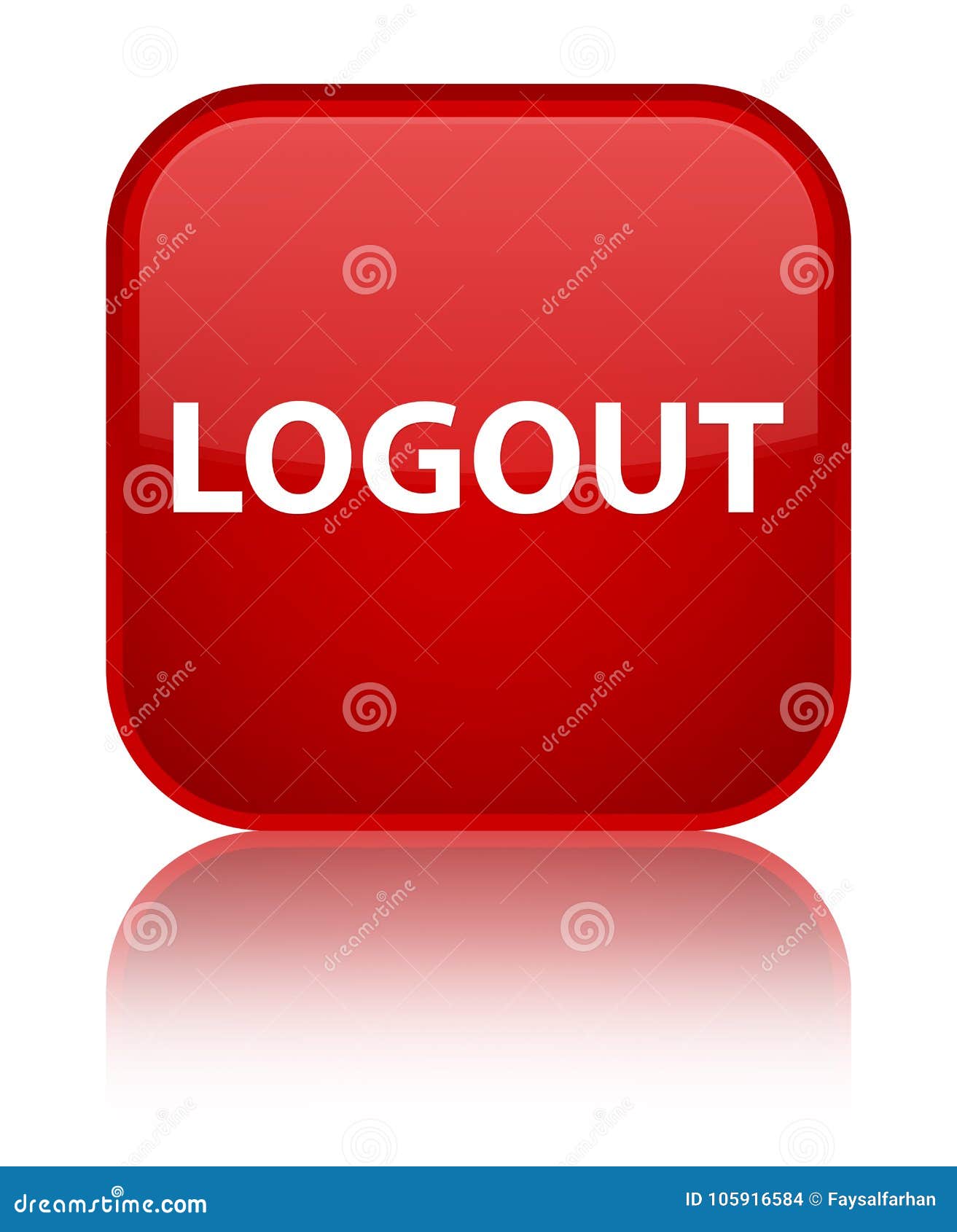Logout Special Red Square Button Stock Illustration - Illustration of ...