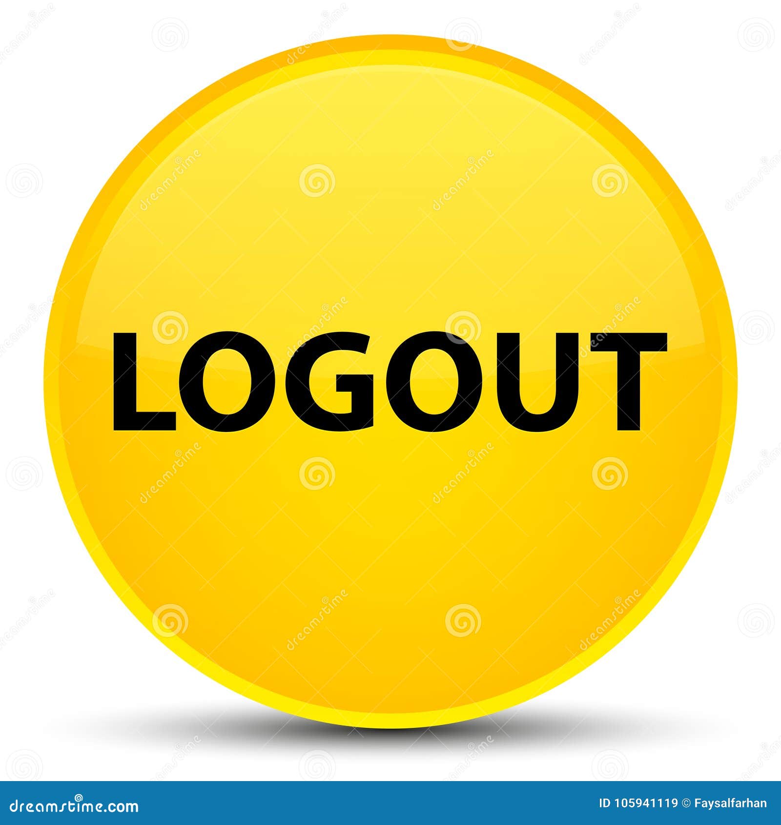 Logout Special Yellow Round Button Stock Illustration - Illustration of ...