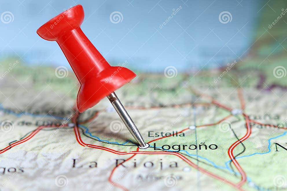 Logrono, Spain pin on map stock photo. Image of place - 346781816