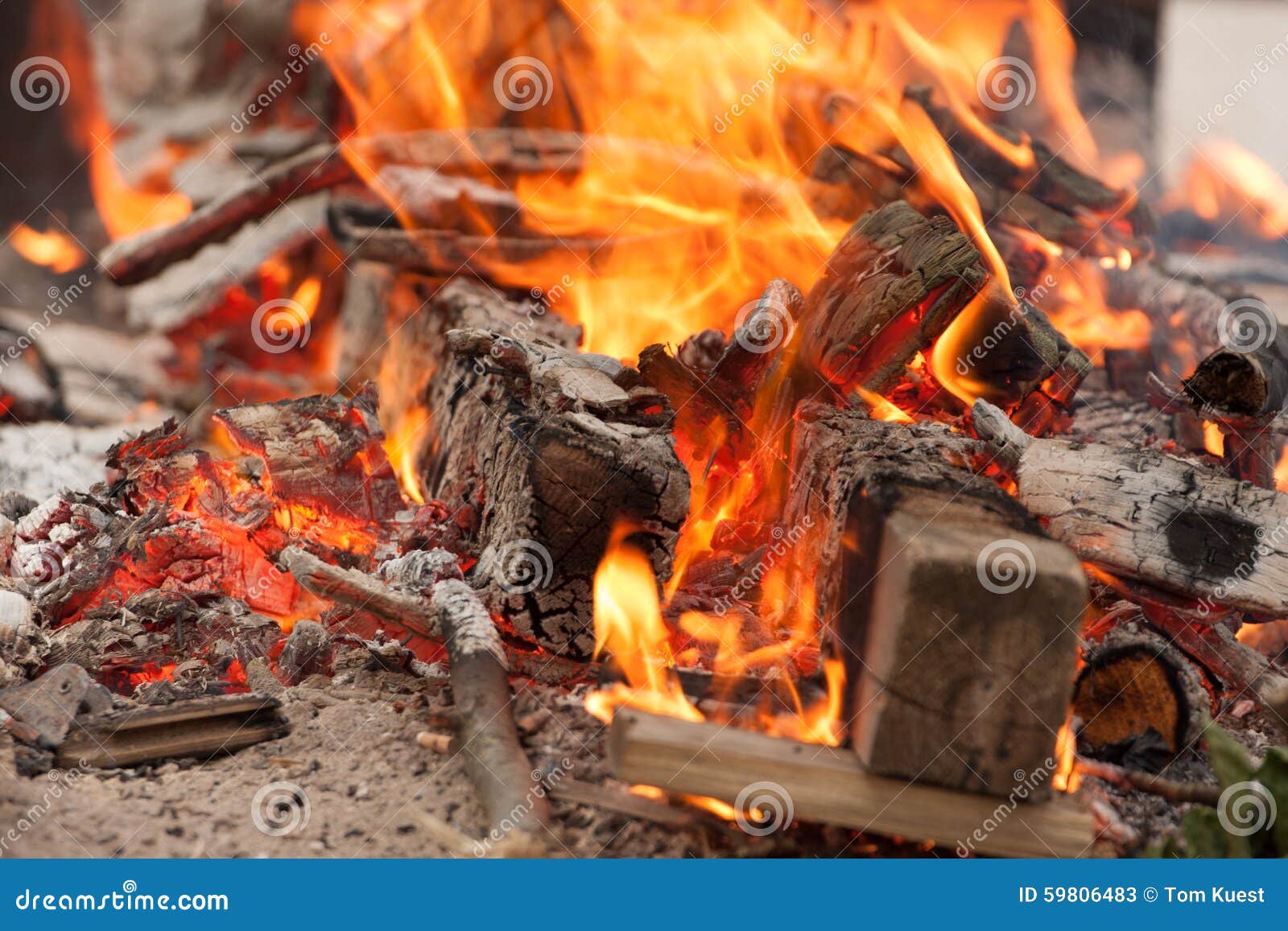 Logs and Branches Burning in a Wood Fire Stock Image - Image of hell ...