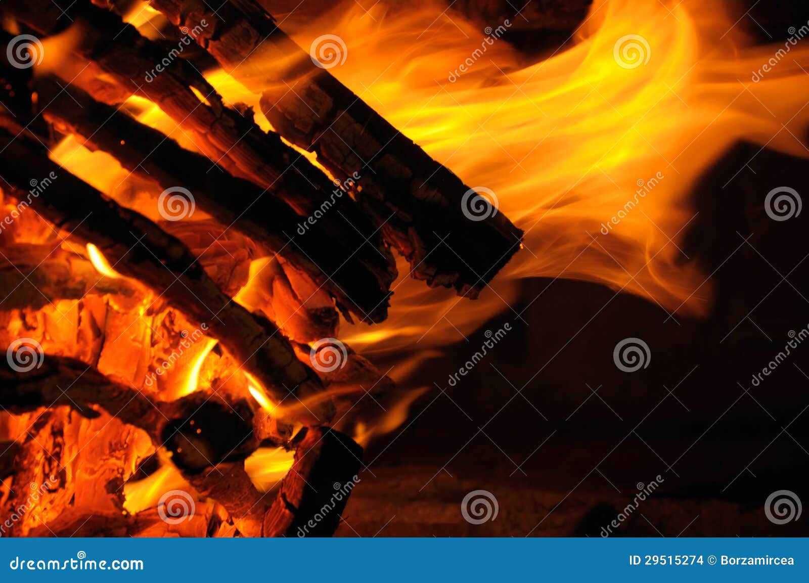 Logs burning on fire stock photo. Image of incendiary - 29515274