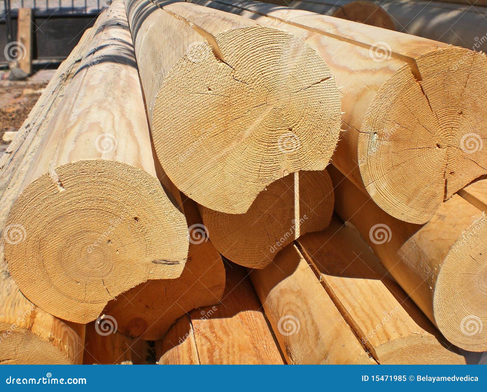 Logs for Construction of the House. Stock Image - Image of wooden, long ...