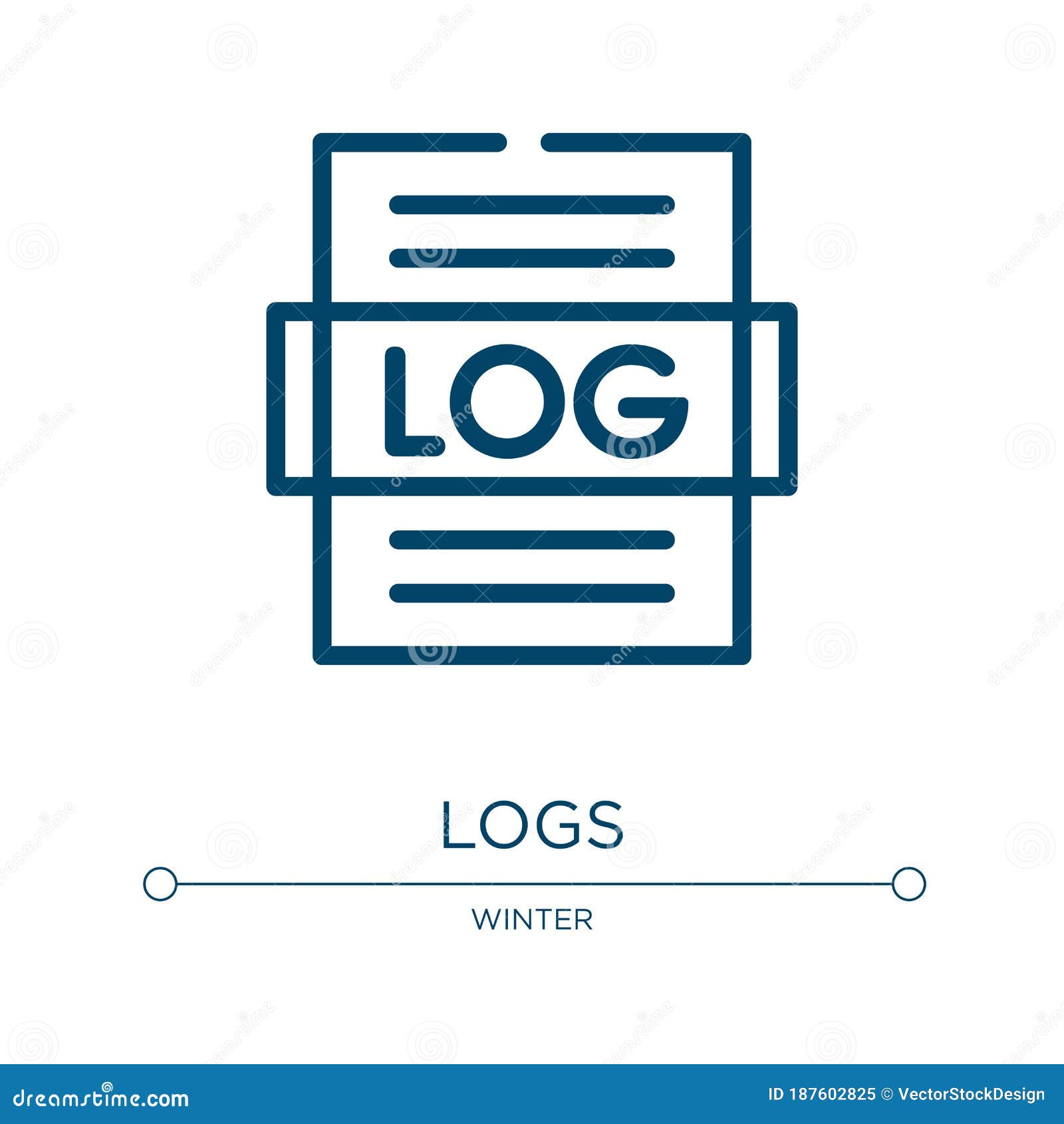 Logs Icon. Linear Vector Illustration from Winter Collection. Outline ...