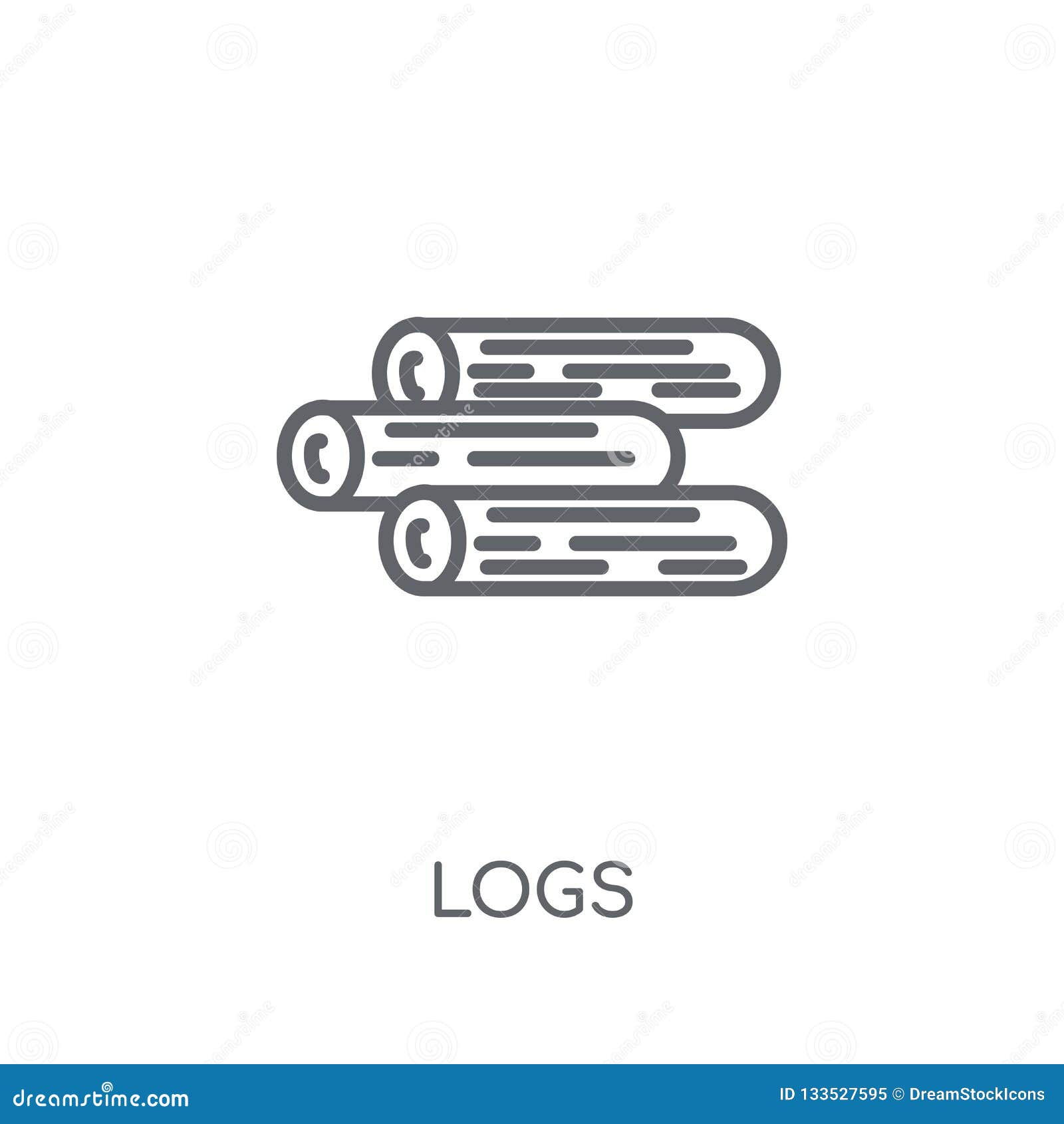 Logs Linear Icon. Modern Outline Logs Logo Concept on White Back Stock ...