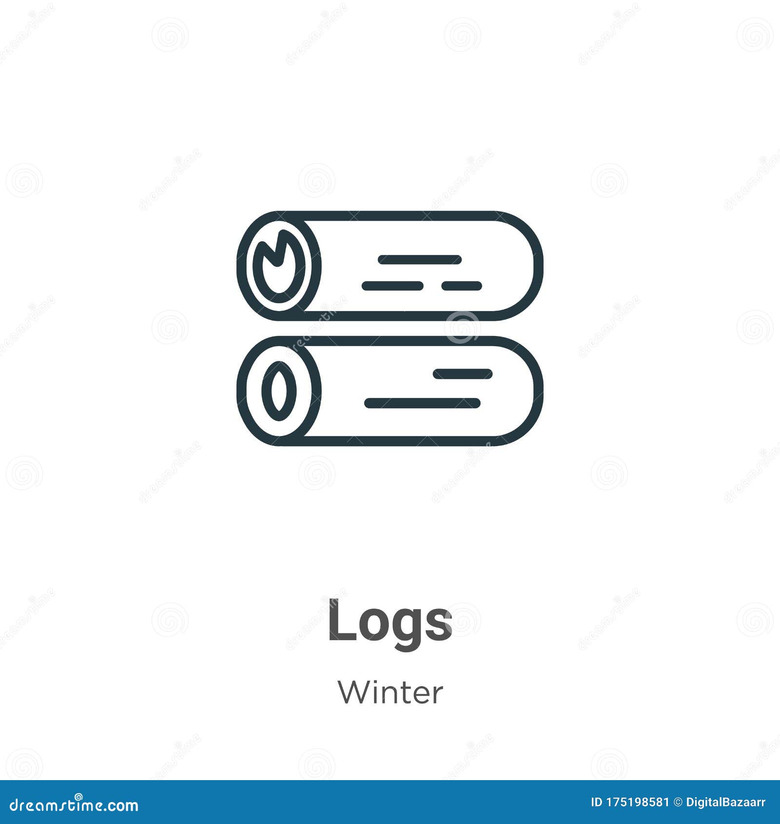 Logs Outline Vector Icon. Thin Line Black Logs Icon, Flat Vector Simple ...
