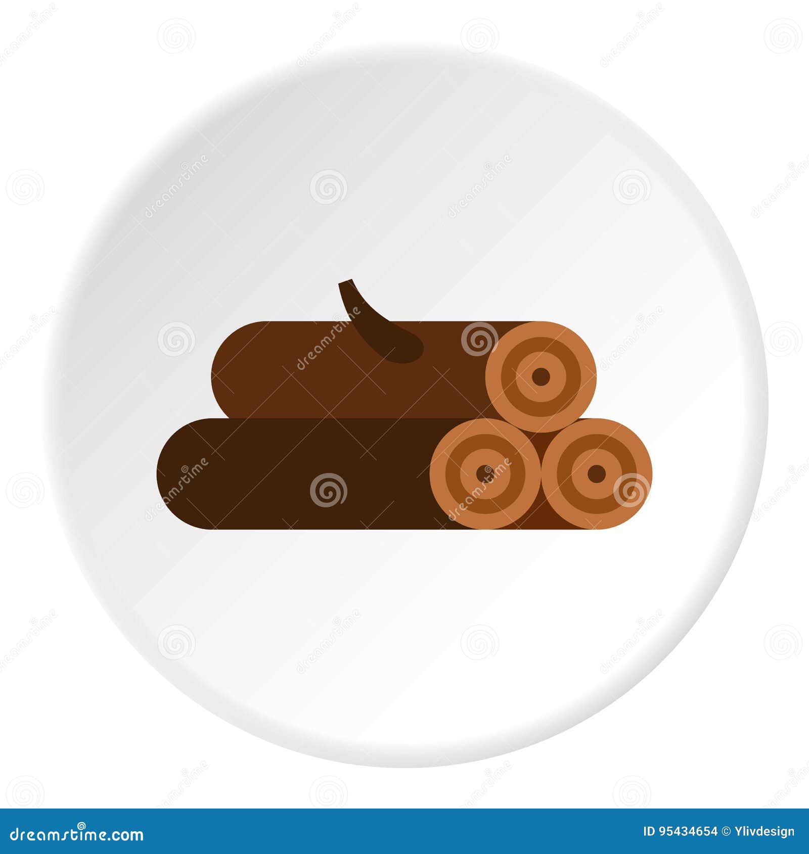 Logs of trees icon circle stock vector. Illustration of logging - 95434654