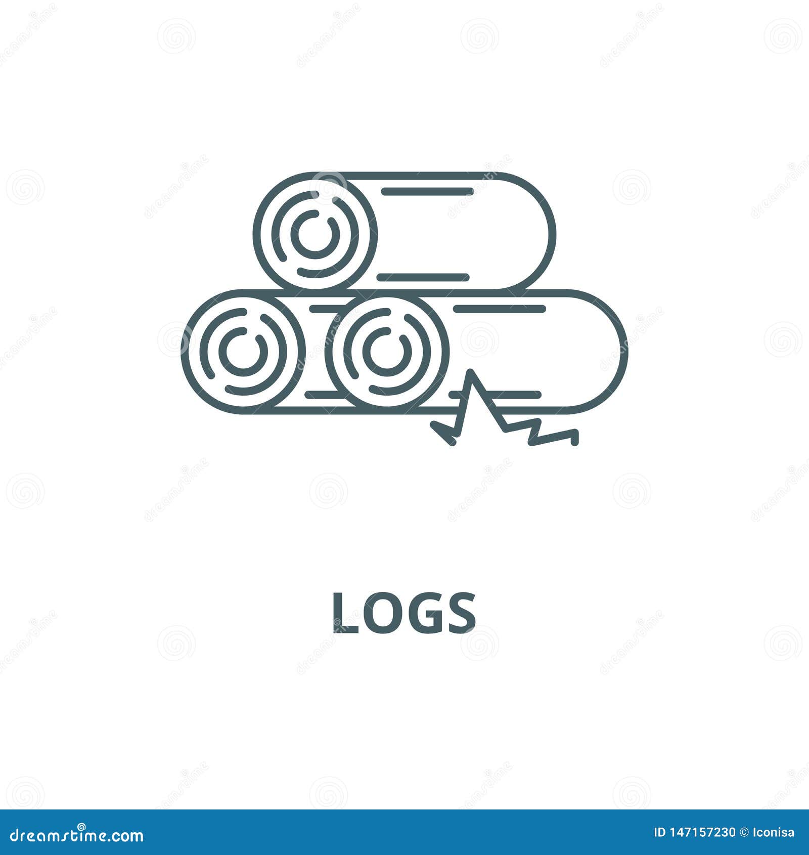 Logs Vector Line Icon, Linear Concept, Outline Sign, Symbol Stock ...