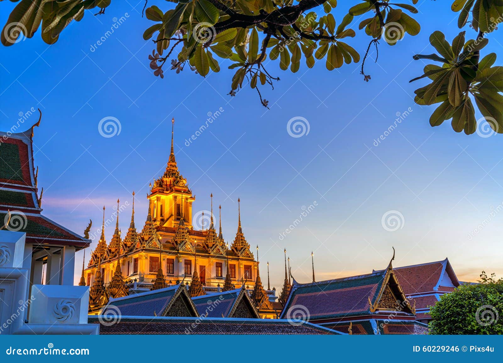 Loha Prasat Metal Palace in Wat Ratchanadda, Stock Photo - Image of ...