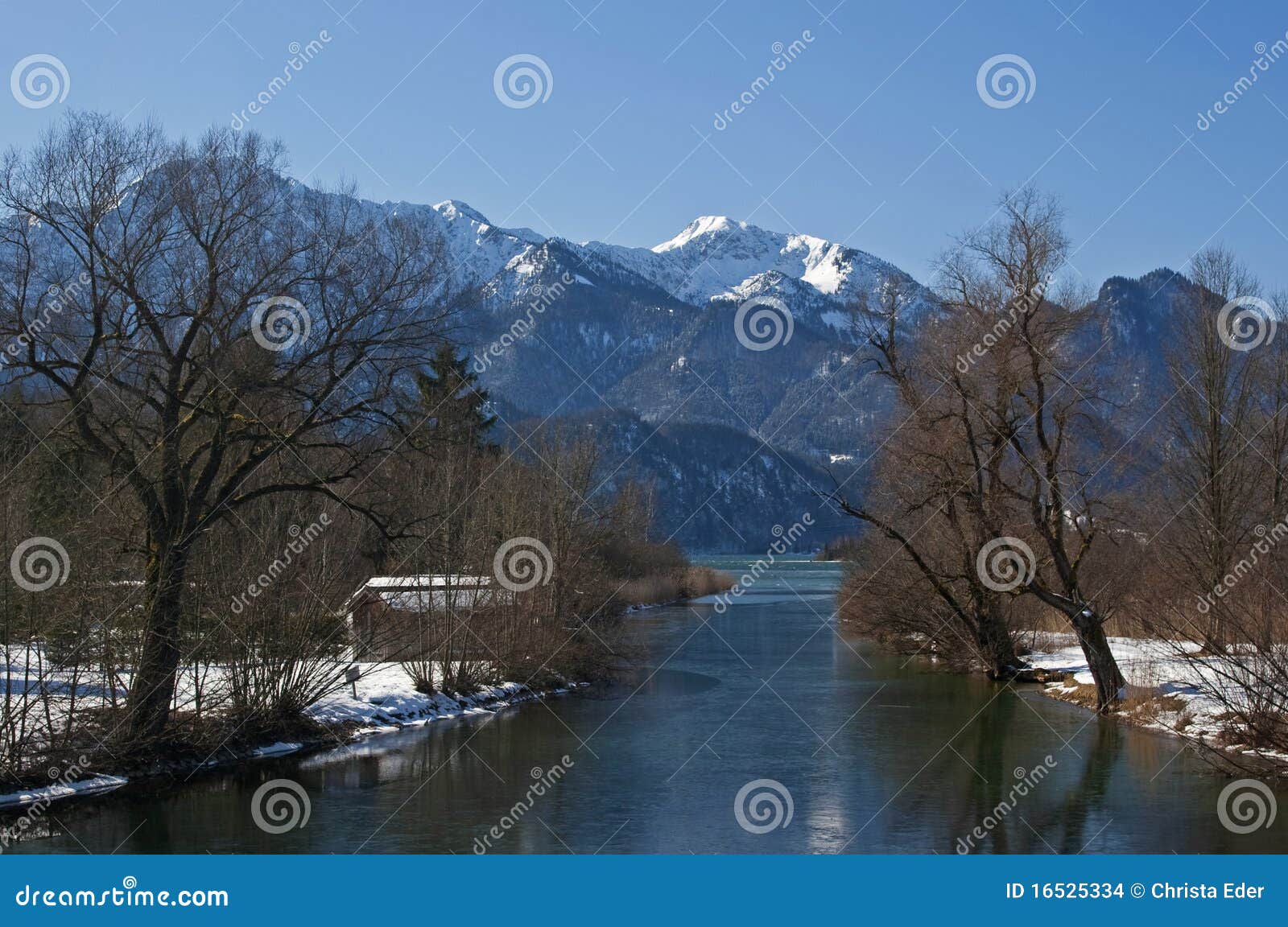 Loisach mit Heimgarten stock photo. Image of bayern, clouds - 16525334