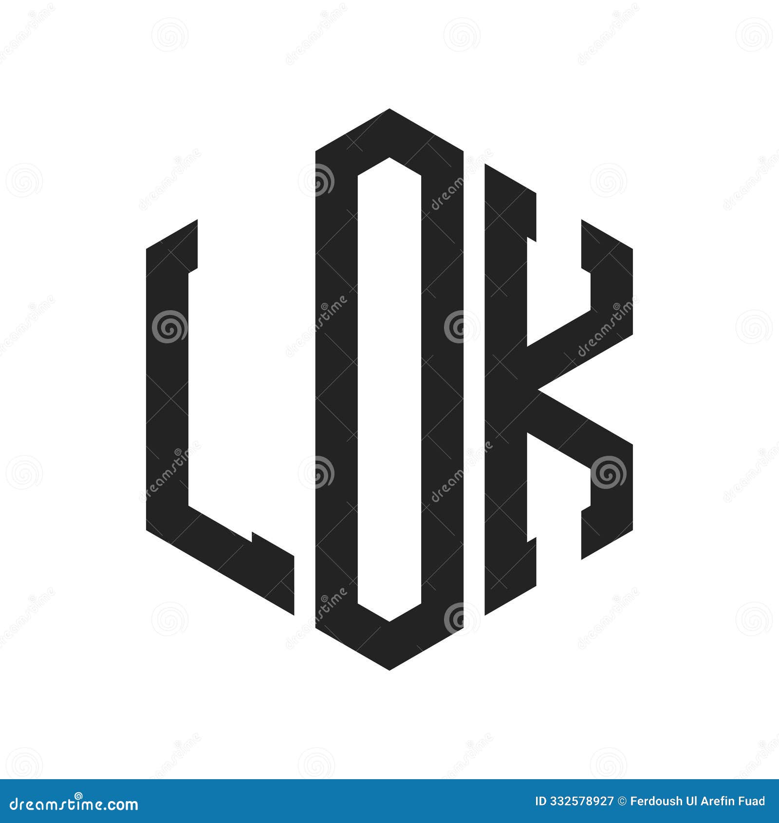 LOK Logo Design. Initial Letter LOK Monogram Logo Using Hexagon Shape ...