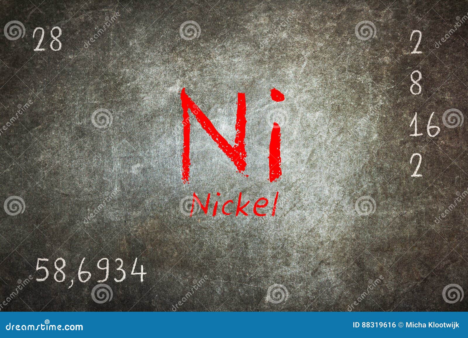 Lokalisierte Tafel Mit Periodensystem, Nickel Stock Abbildung ...