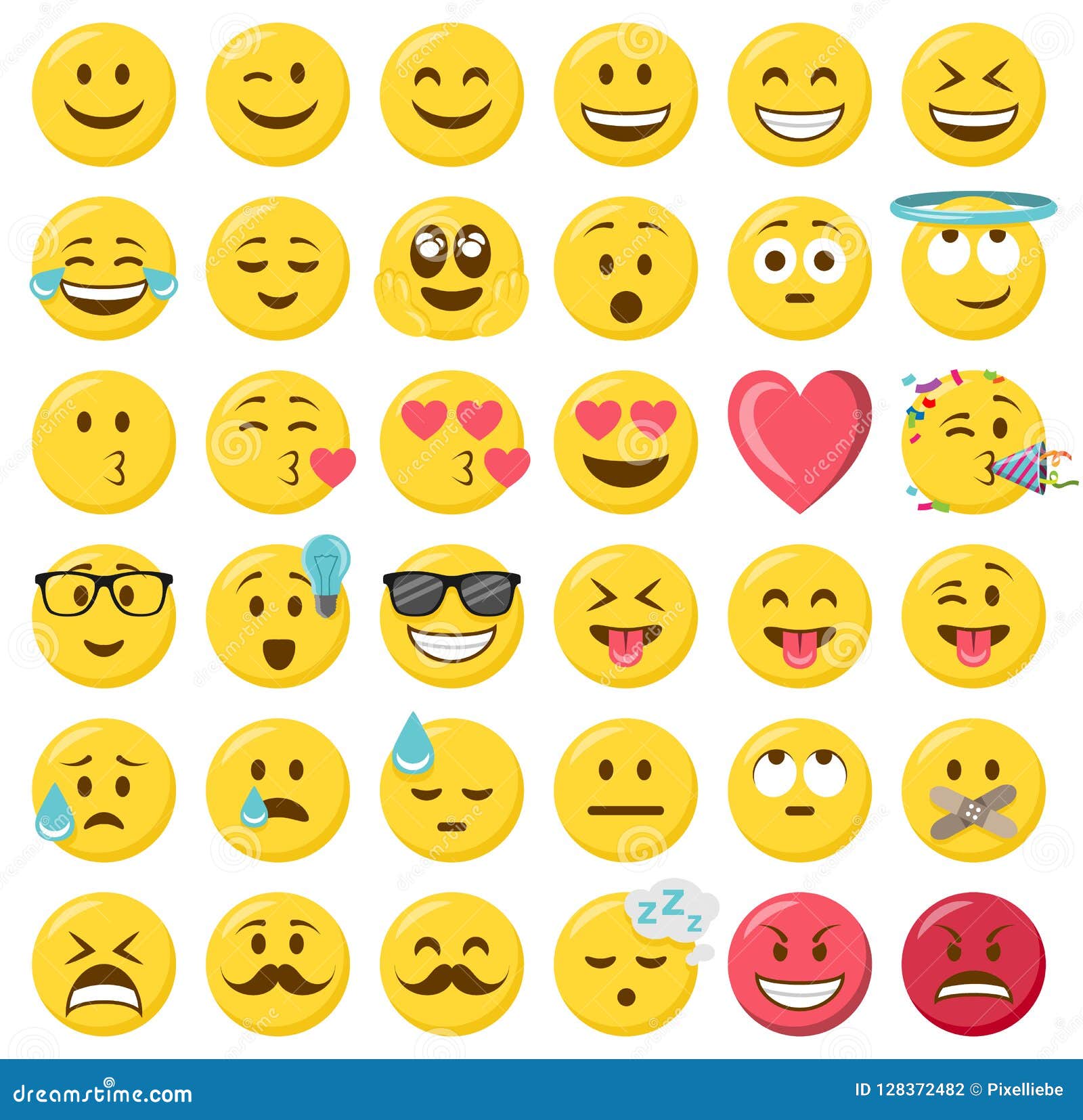 Lokalisierter Vektorsatz Der Smiley Emoticons Vektor Abbildung ...