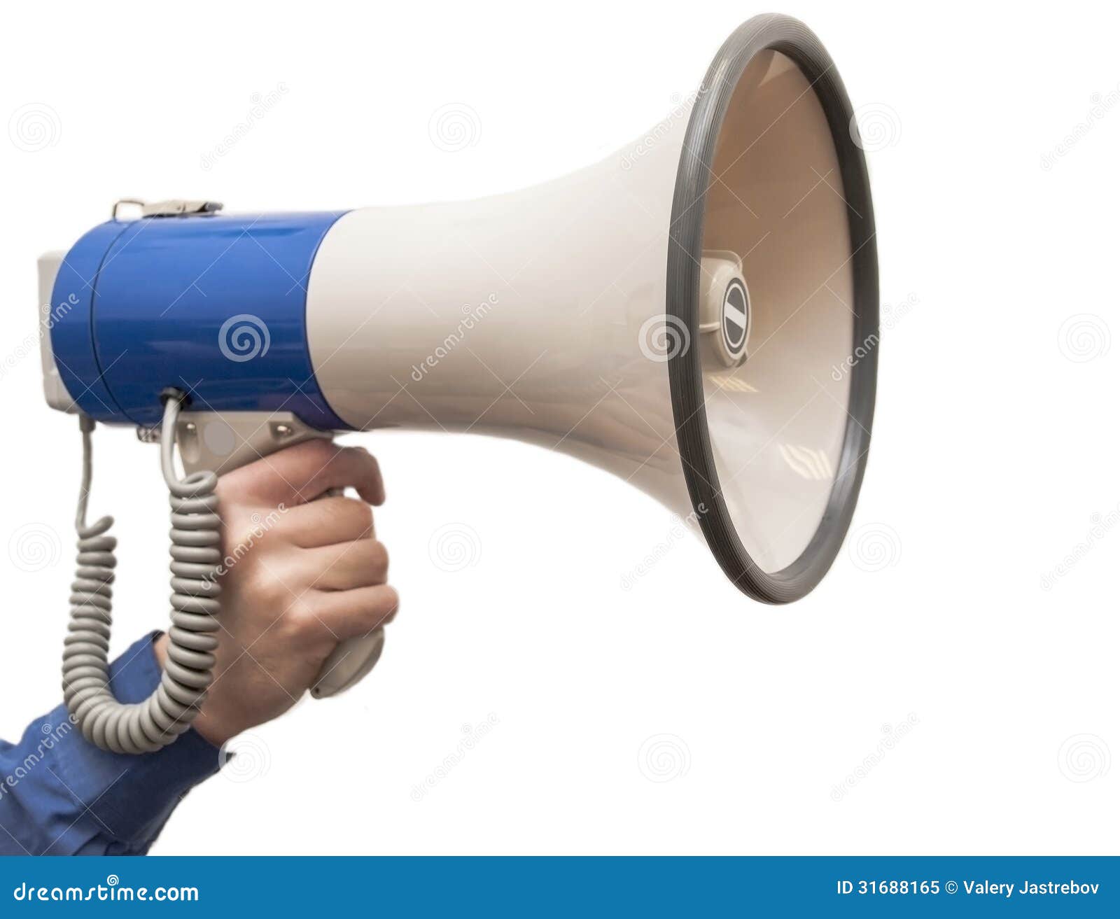 Lokalisiertes Megaphon in Der Hand Stockbild - Bild von direktor ...
