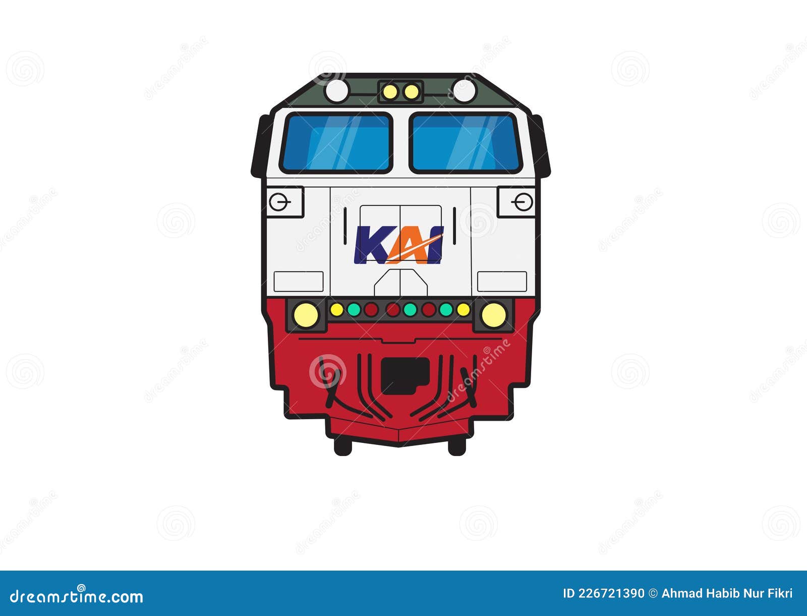 Lokomotif CC206 Vector stock illustration. Illustration of kereta ...