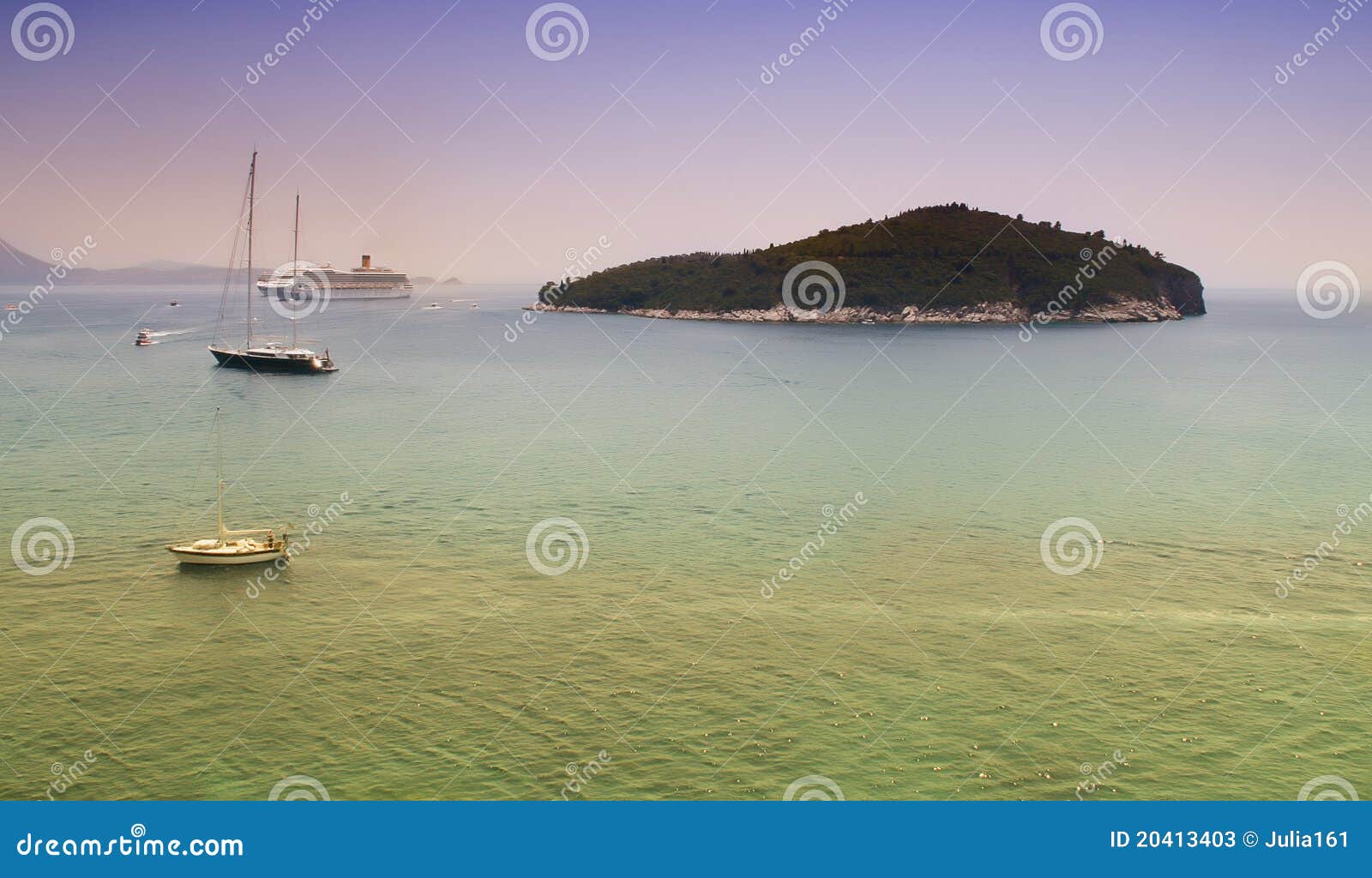 Lokrum Insel, Kroatien stockbild. Bild von europa, sonnenuntergang ...