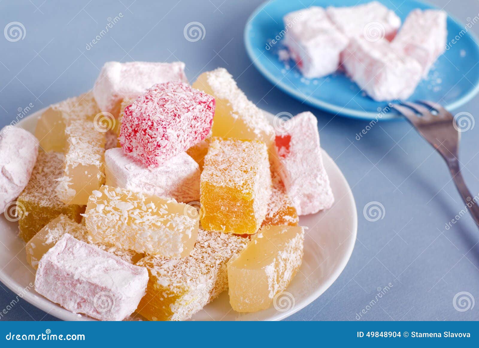 Lokum stock photo. Image of lokum, rahat, snack, cubes - 49848904