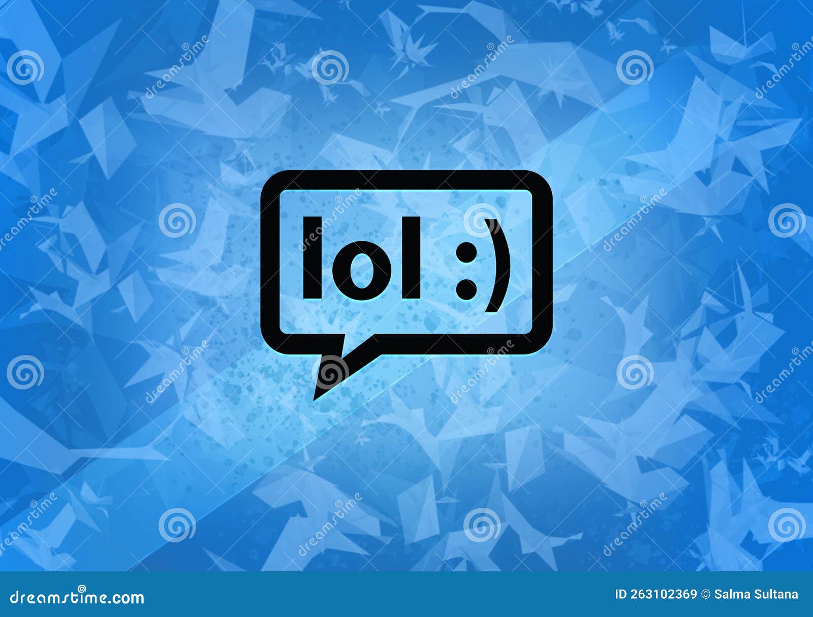 LOL Bubble Aesthetic Abstract Icon on Blue Background Stock ...