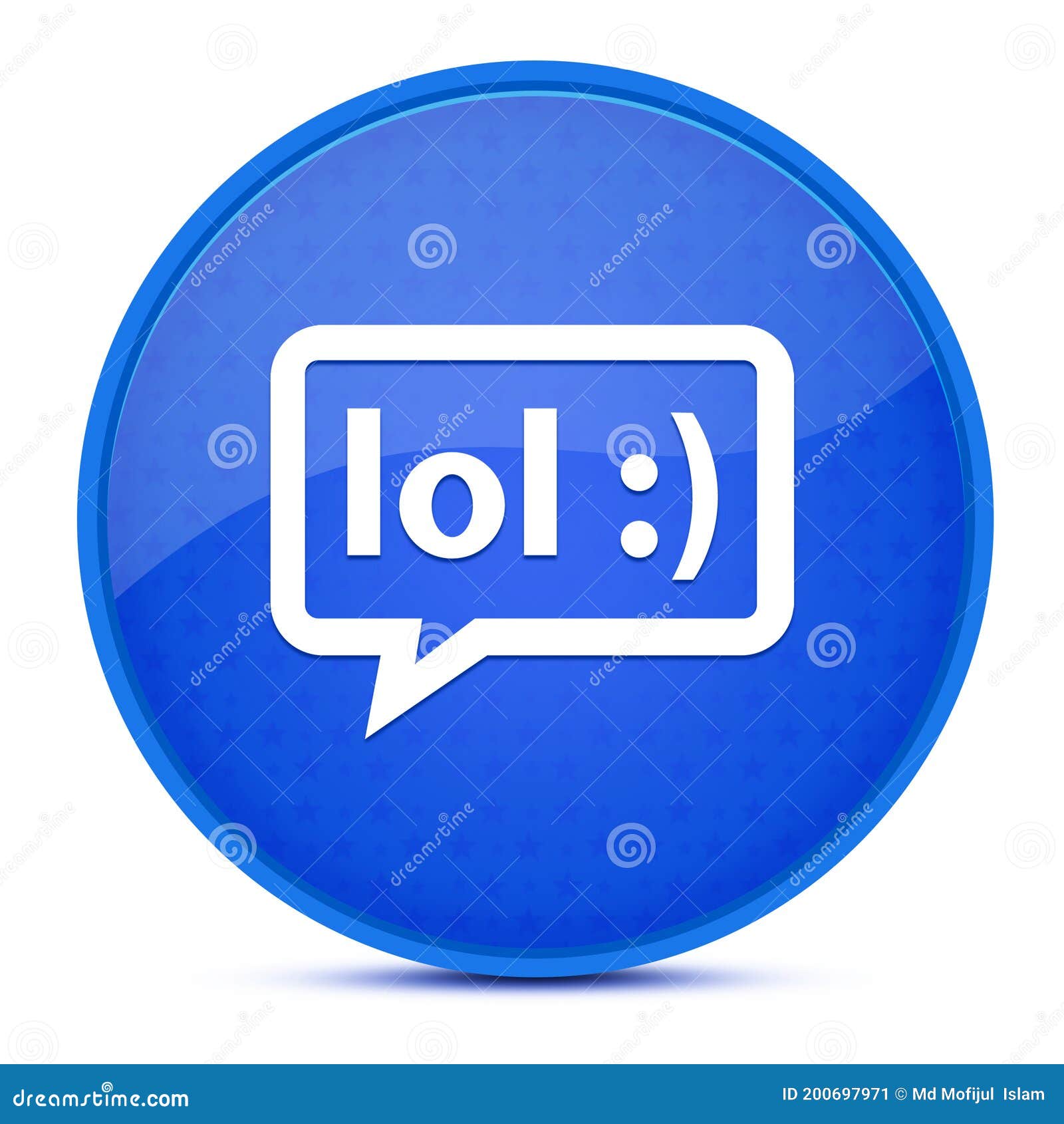 LOL Bubble Aesthetic Glossy Blue Round Button Abstract Stock ...