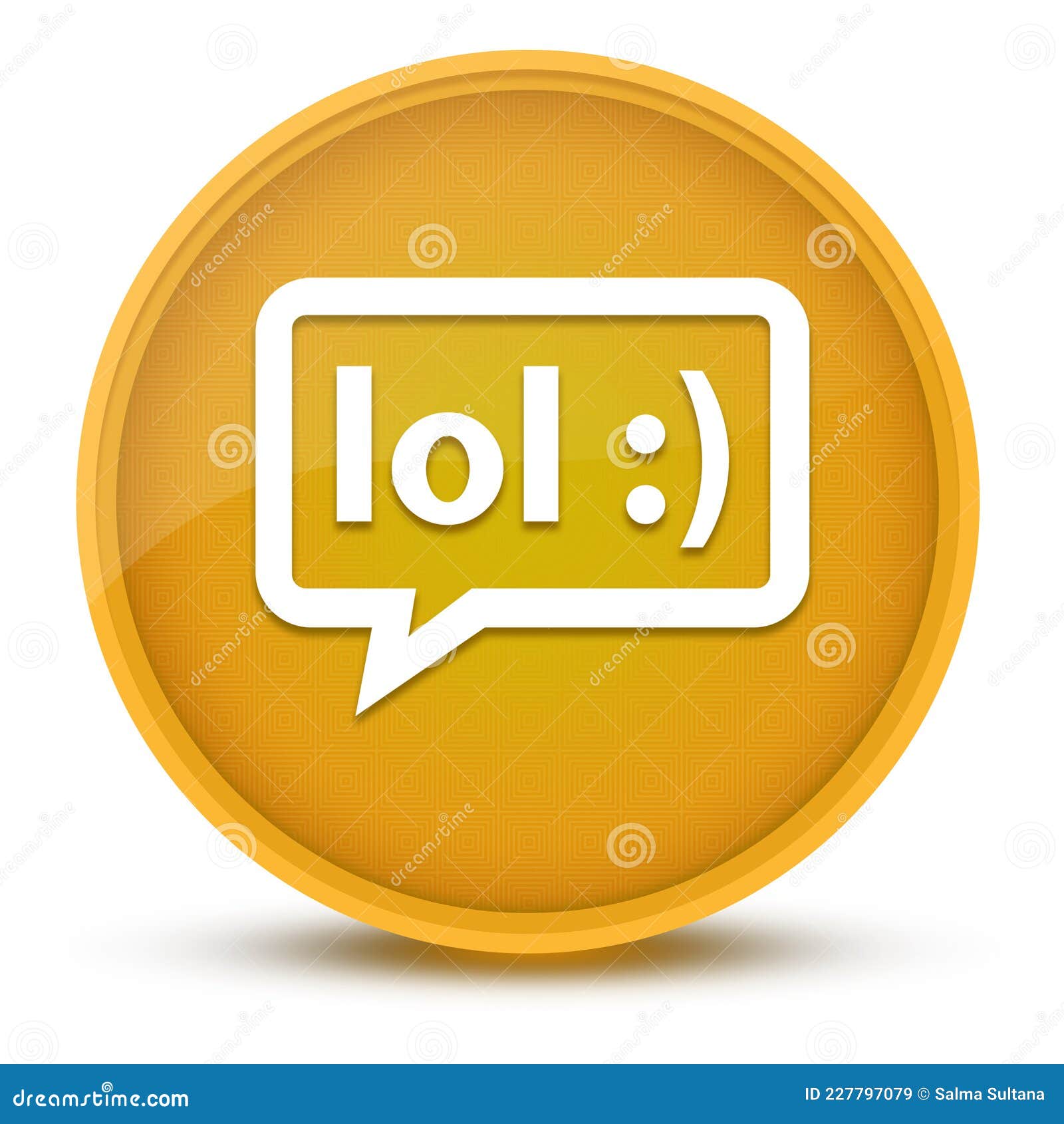 LOL Bubble Luxurious Glossy Yellow Round Button Abstract Stock ...