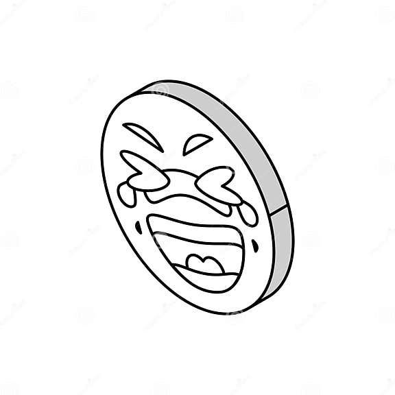 Lol Emoji Isometric Icon Vector Illustration Stock Vector Illustration Of Emoji Icon 308180925