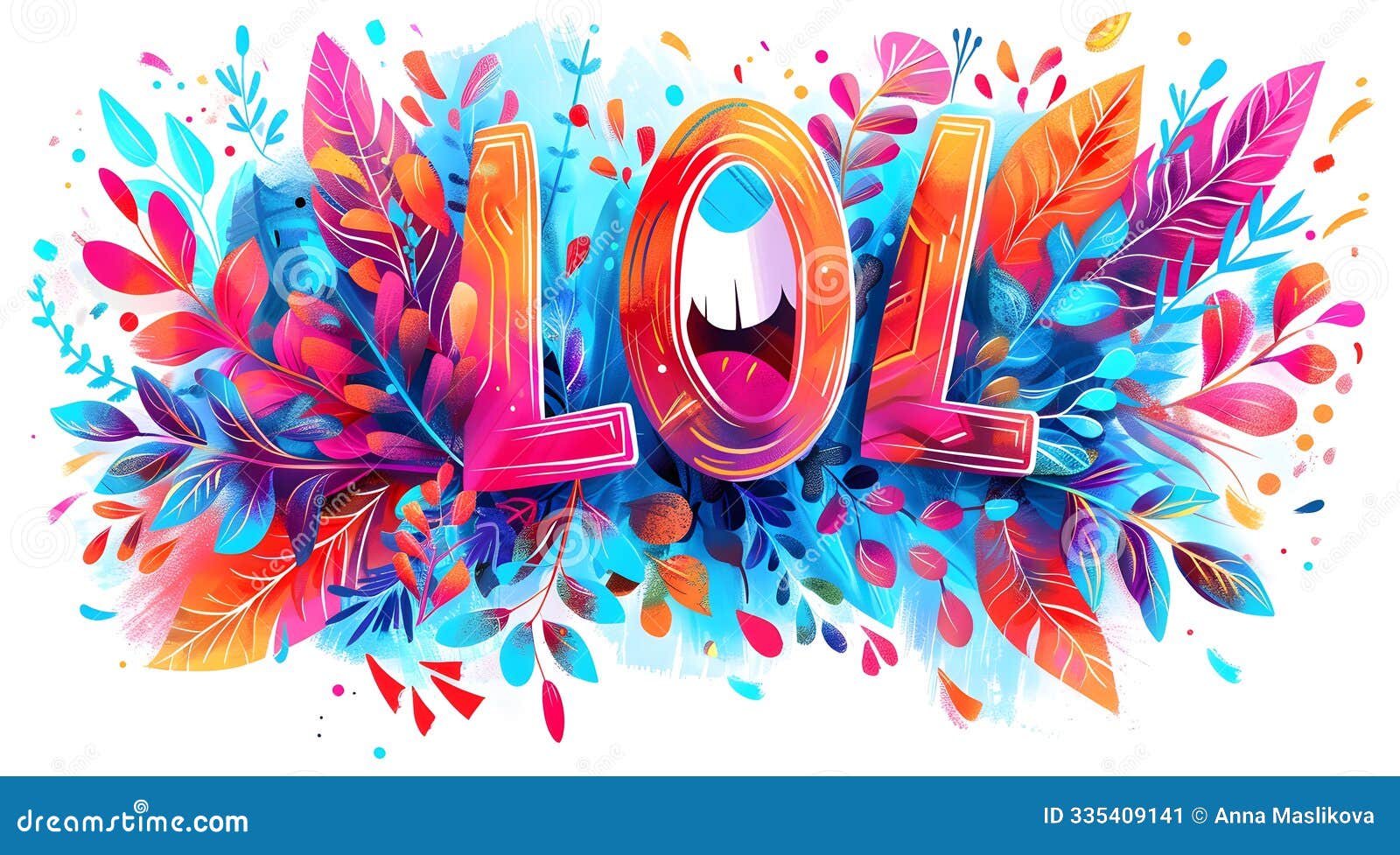 LOL: Minimalist Design Featuring Colorful Text and Artwork Stock ...