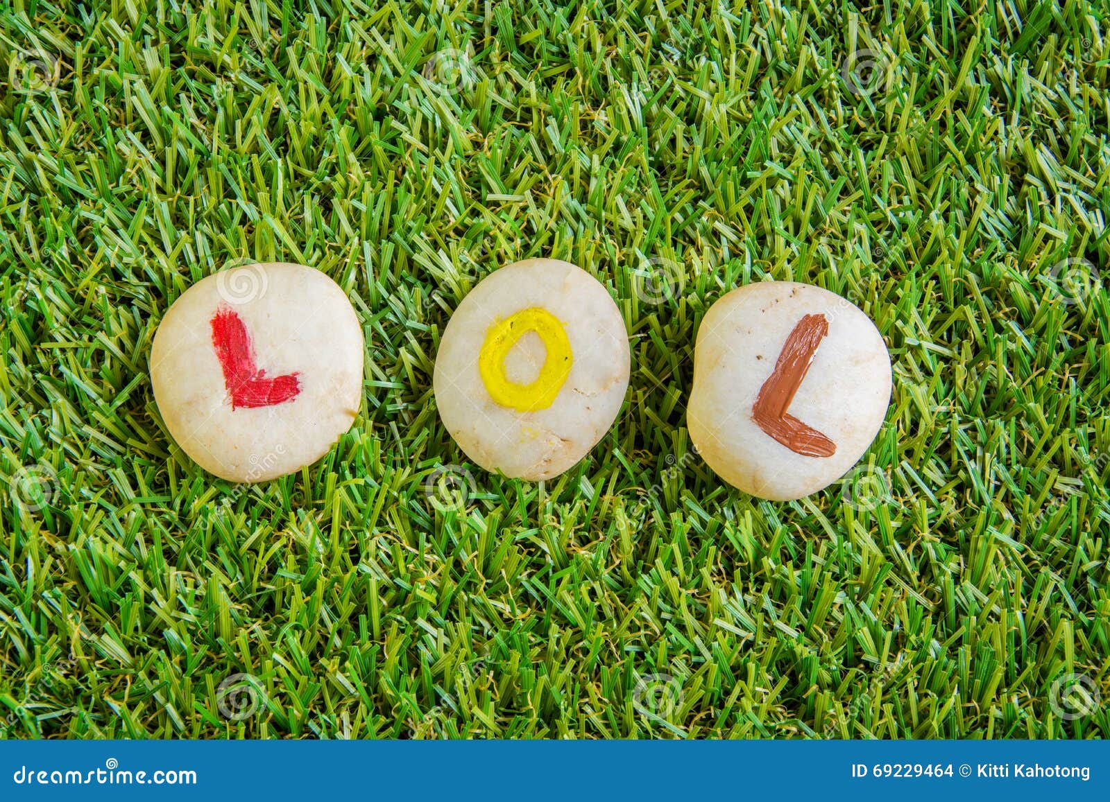 Lol Paint on Stone , on the Grass Stock Photo - Image of vacation ...