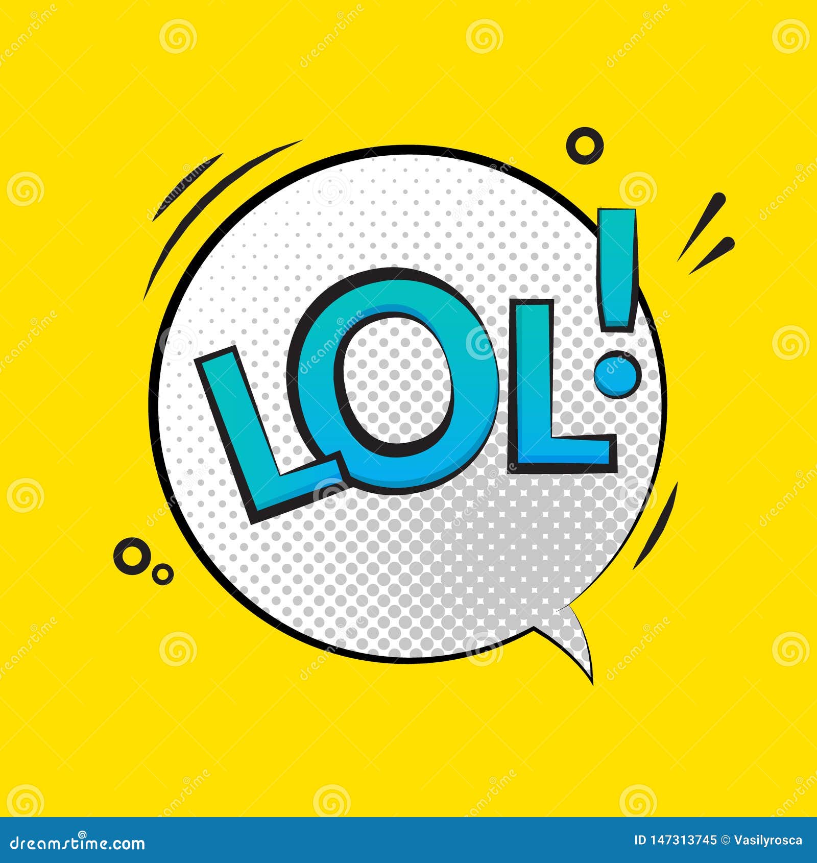 Lol Text Speech Label Icon. Pop Retro Vector Tag Comic Background ...