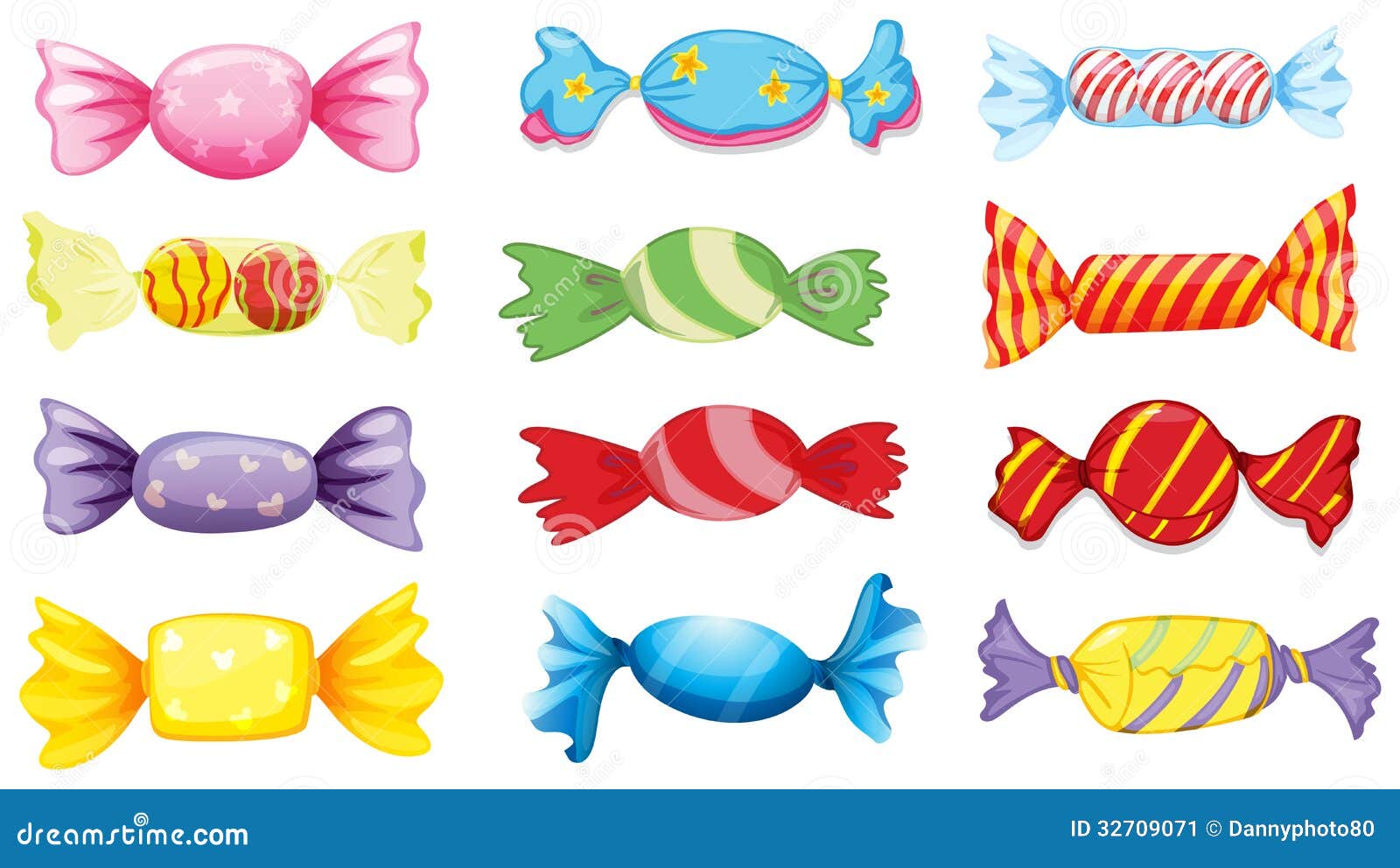 Lollies stock vector. Illustration of cartoon, mini, blue - 32709071