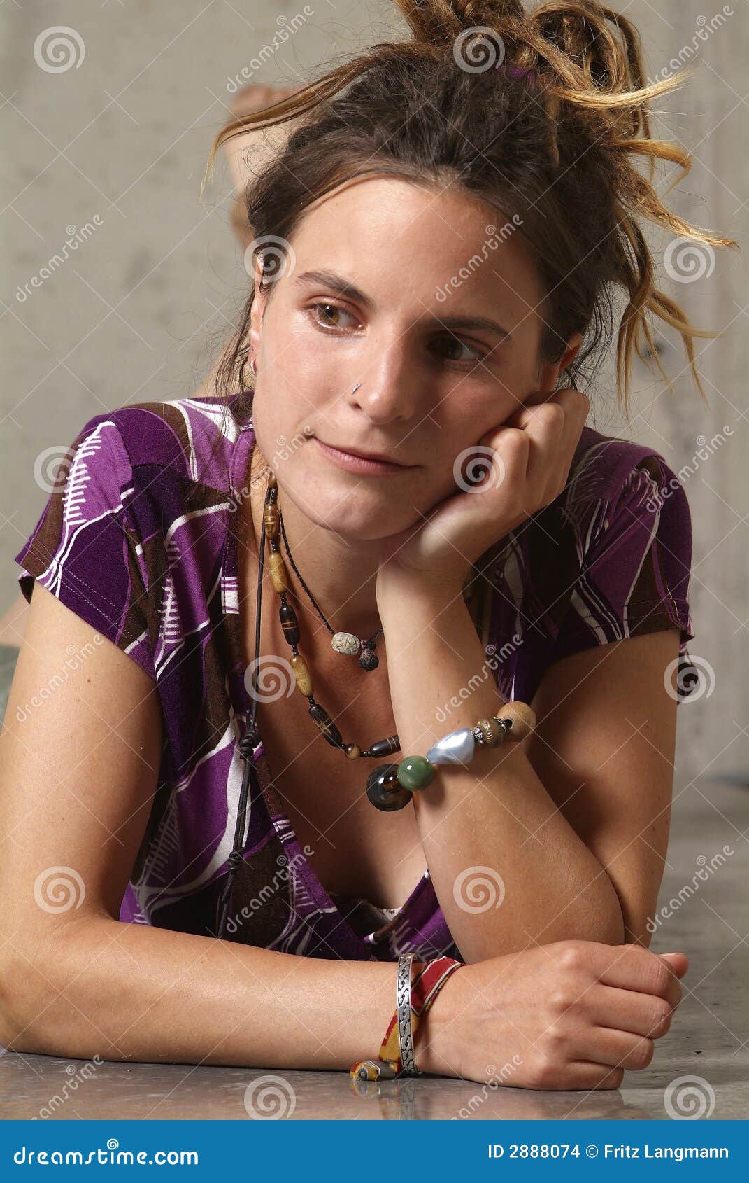 Lolling woman stock photo. Image of holds, brace, easily - 2888074