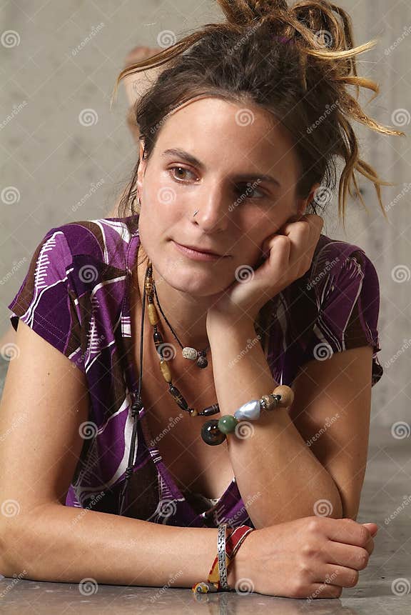 Lolling woman stock photo. Image of holds, brace, easily - 2888074