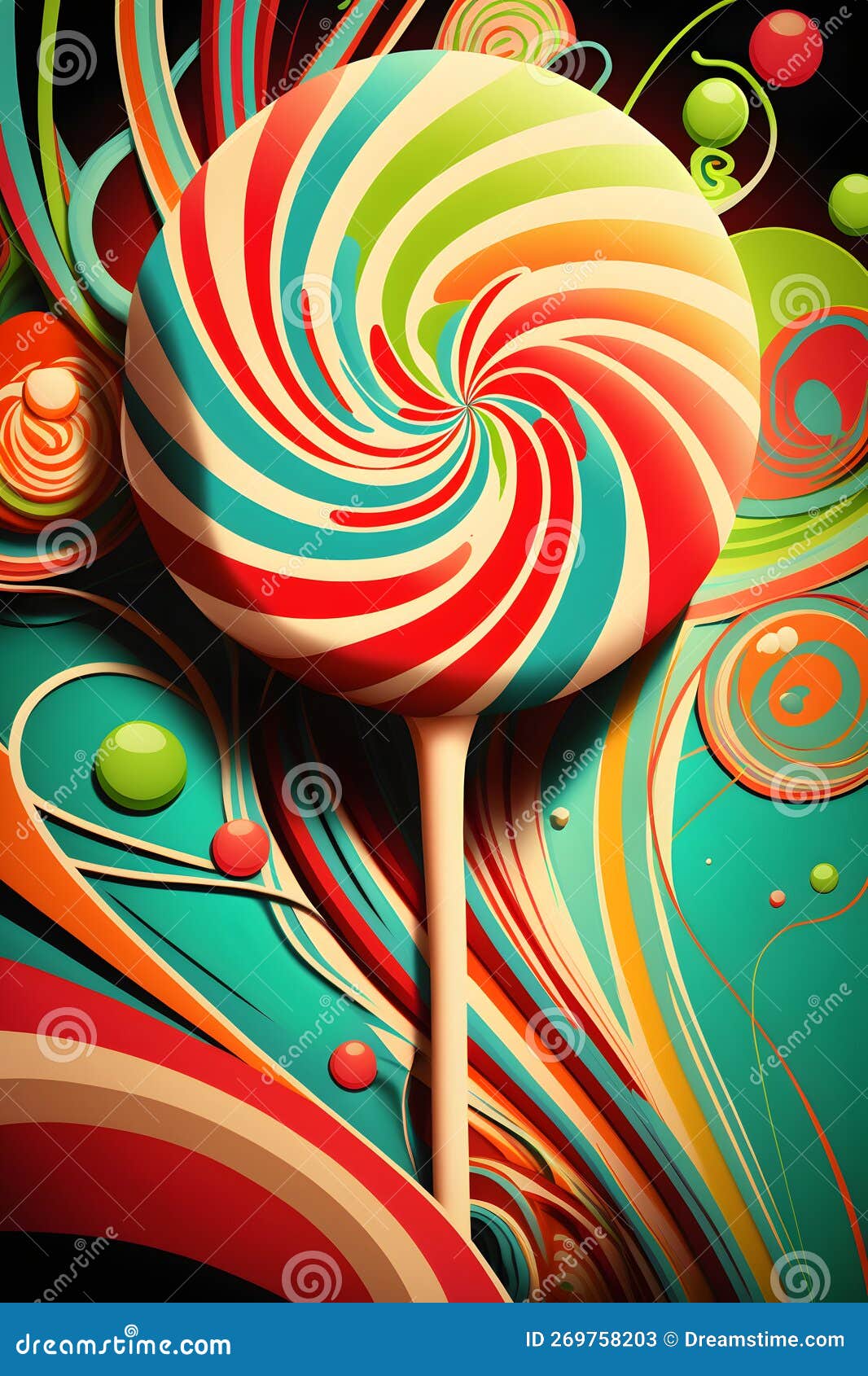 Lollipop on Abstract Background. Generative AI Illustration Stock ...