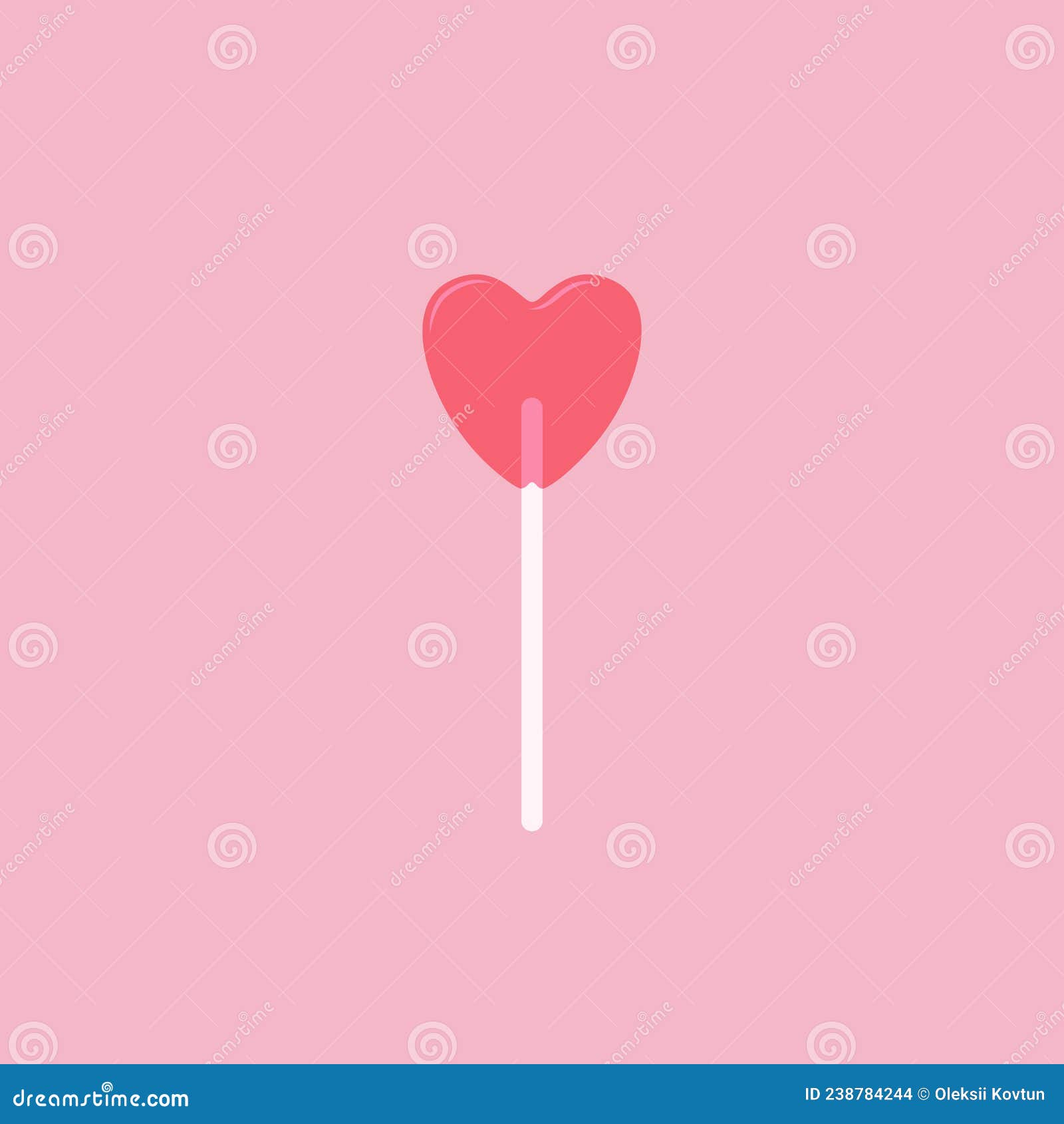 Lollipop. Candy Heart Icon. Flat Style. Isolated. Vector Stock Vector ...
