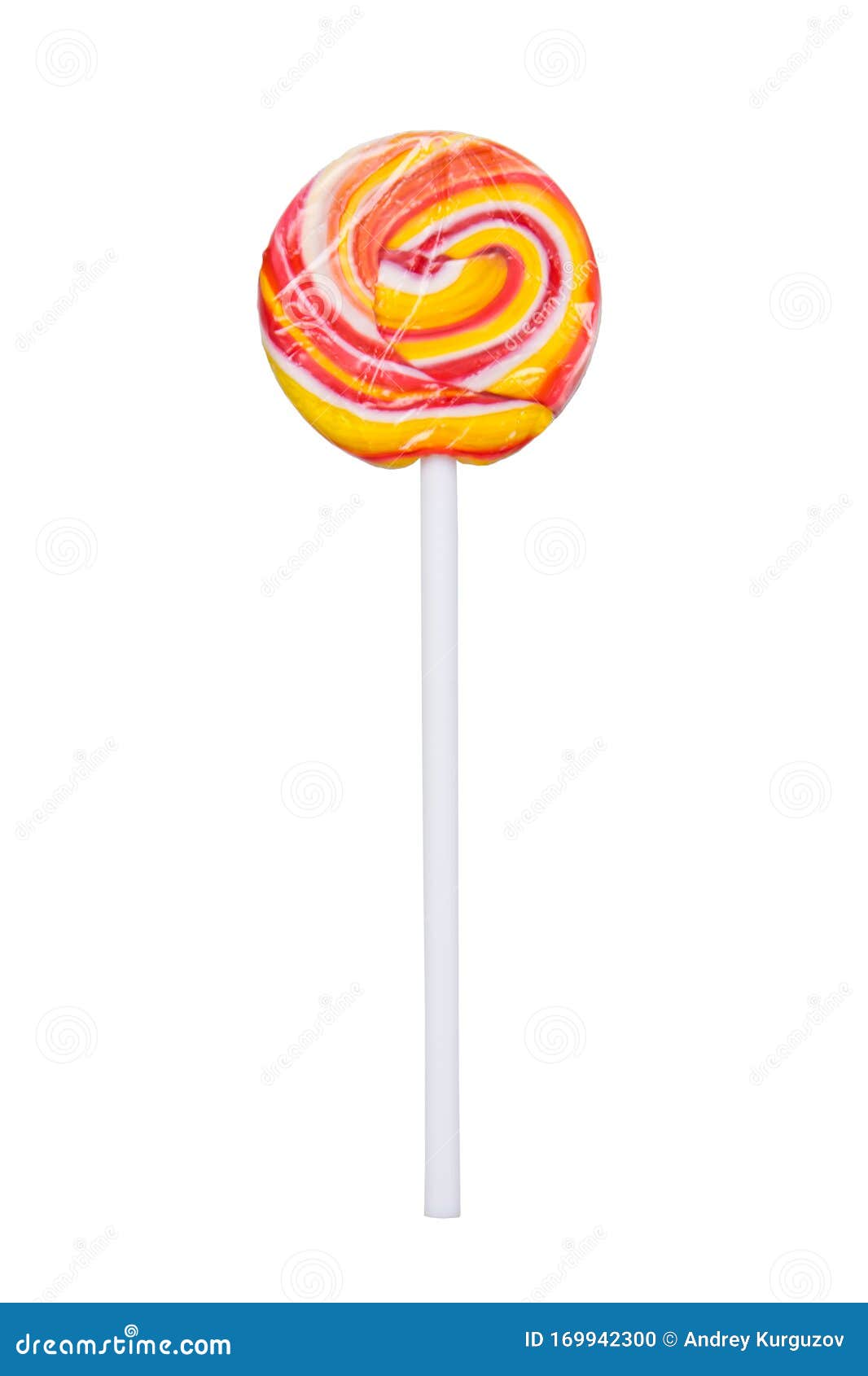 Lollipop, with a Color Pattern, on a White Background, Close-up Stock ...