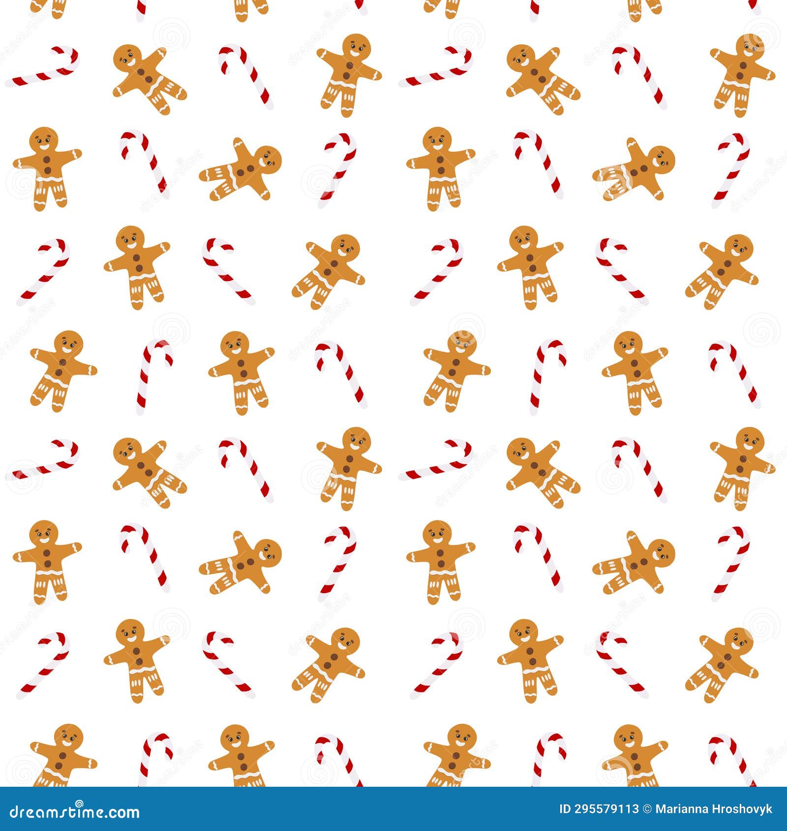 Lollipop and Gingerbread Man Vector Seamless Pattern Stock Vector ...