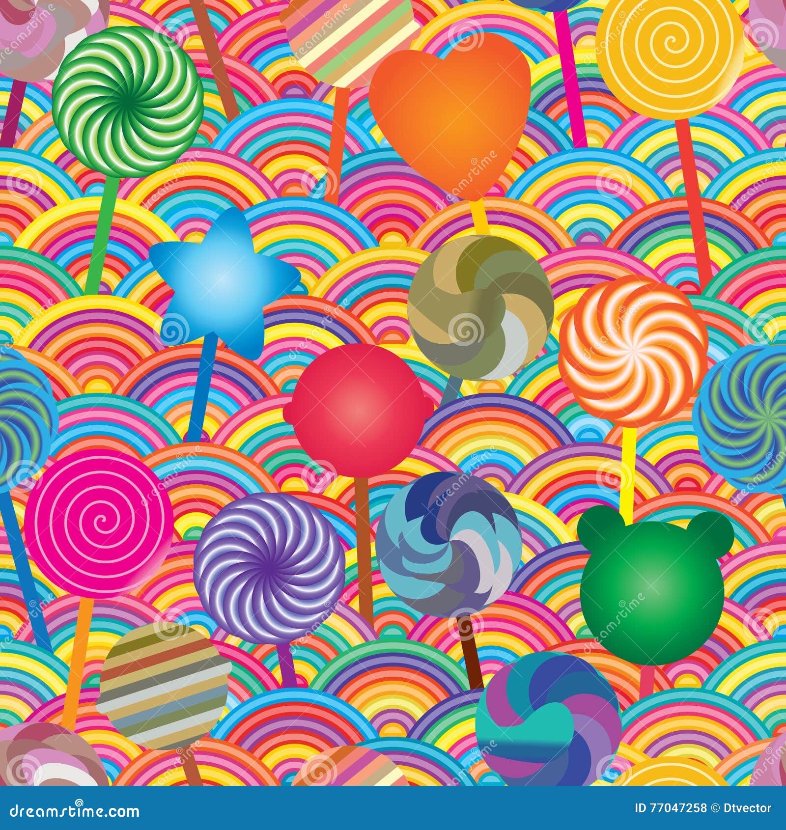 Lollipop Half Circle Bright Seamless Pattern Stock Vector ...