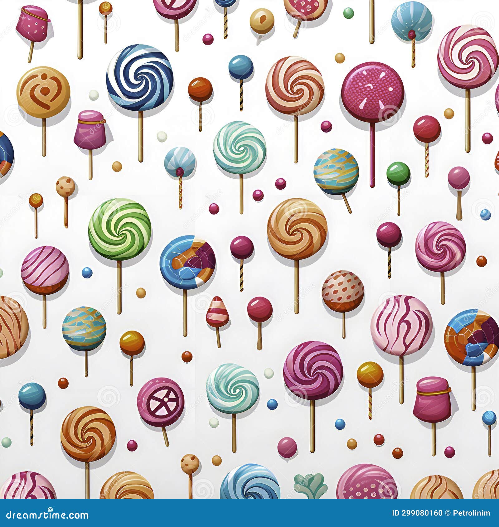 Lollipop Pattern on White Background Stock Illustration - Illustration ...