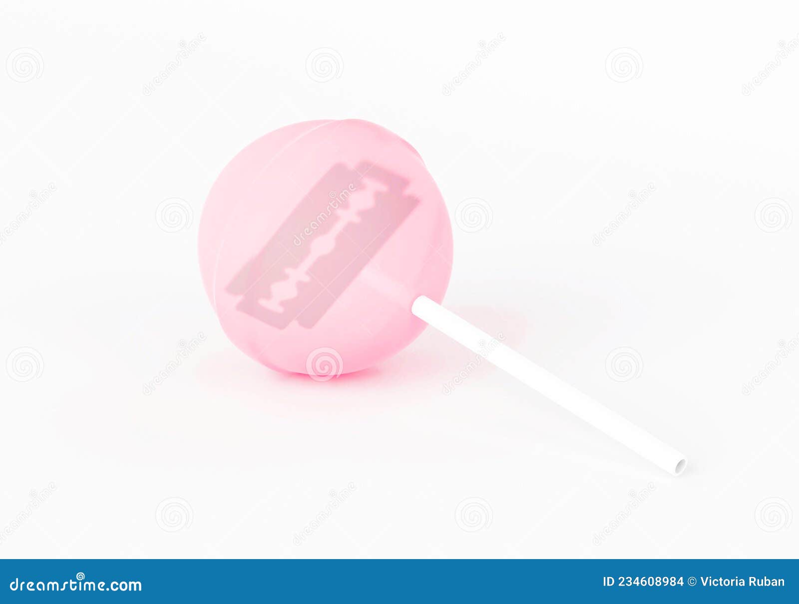 Lollipop with a Razor Blade Inside, Danger Candy Stock Illustration ...