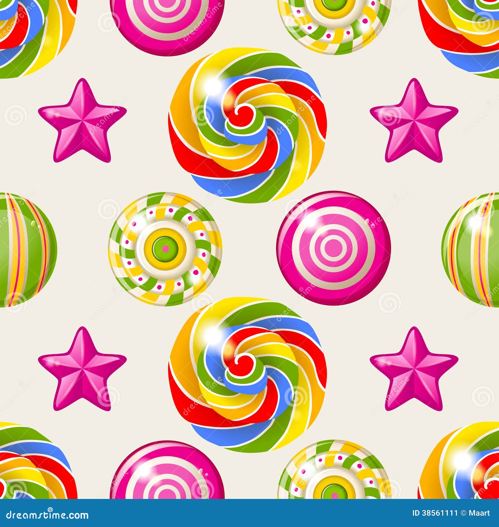 Lollipop seamless pattern stock vector. Illustration of orange - 38561111