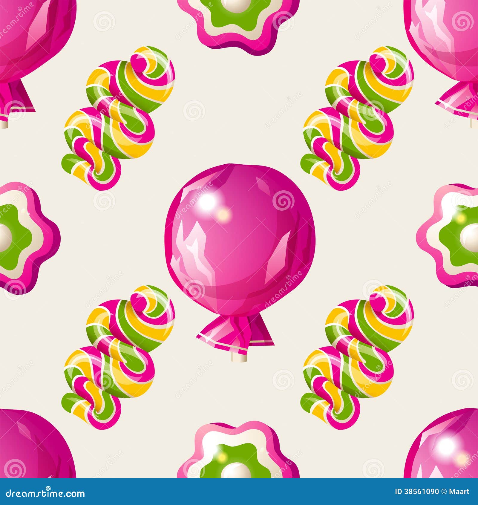 Lollipop seamless pattern stock vector. Illustration of snack - 38561090