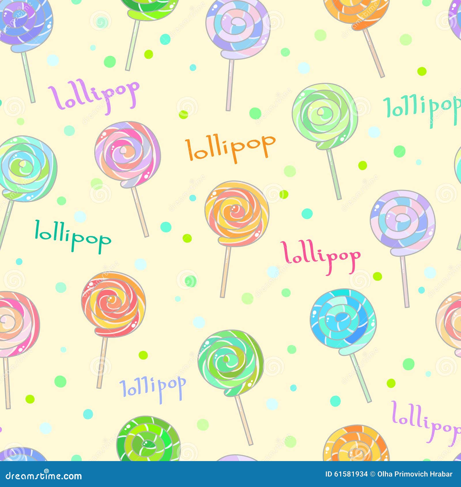 Lollipop seamless pattern stock vector. Illustration of flavoring ...