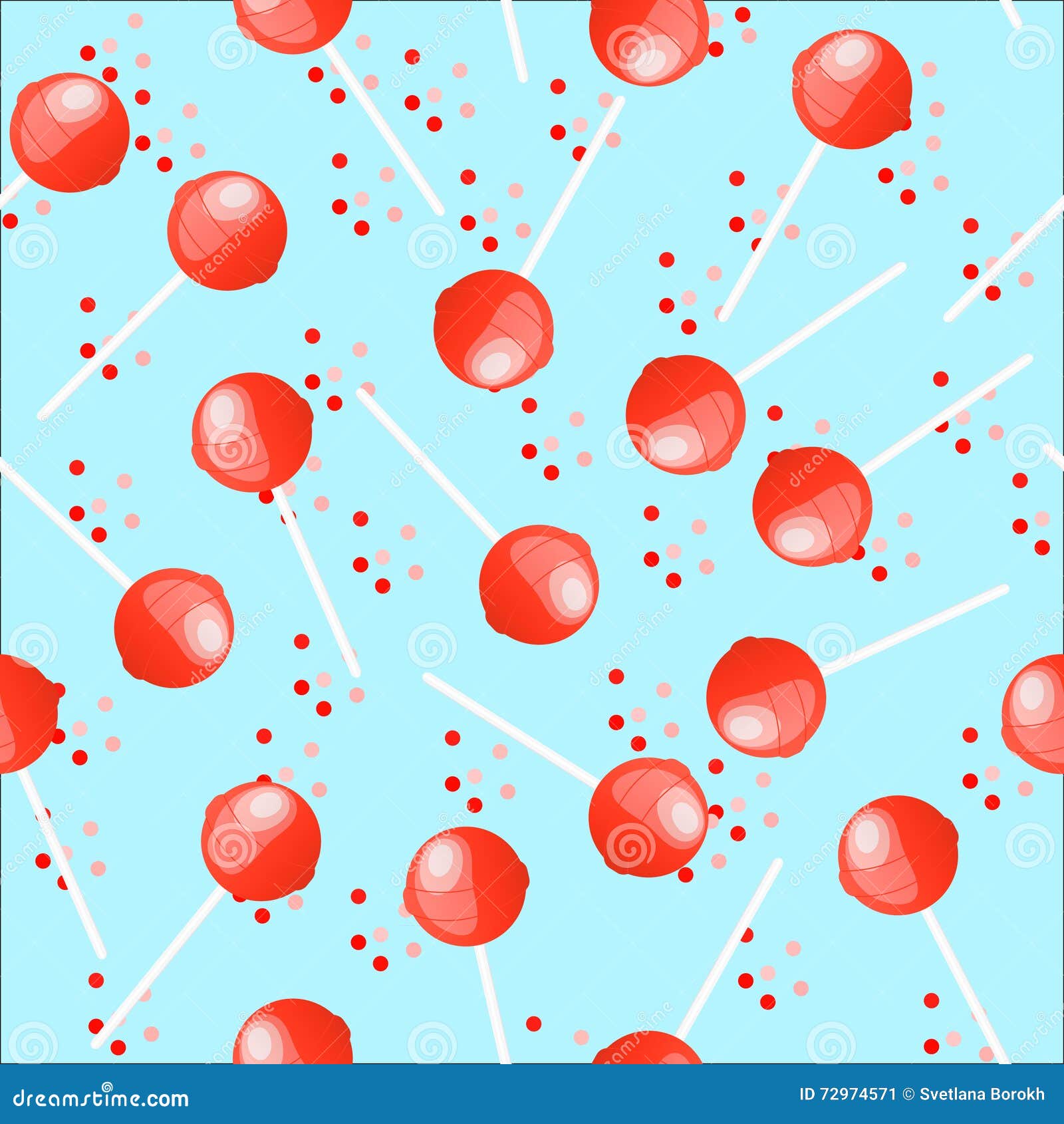 Lollipop Seamless Pattern. Red Sweet Candy Texture Stock Vector ...