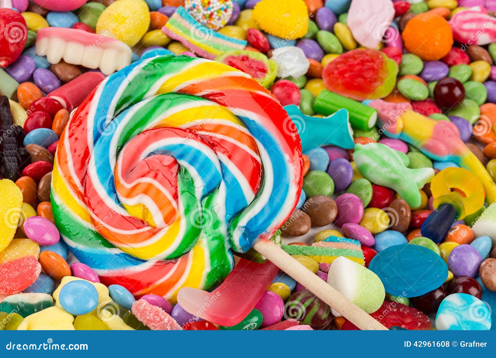 Lollipop on sweets stock photo. Image of color, colourful - 42961608