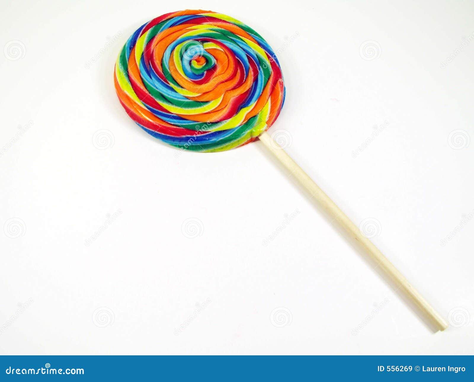 Large Rainbow Lollipop Swirl on a Stick Isolated Stock Image - Image of ...