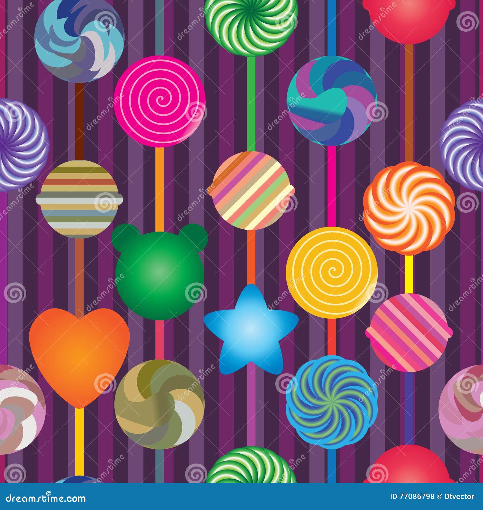 Lollipop Vertical Seamless Pattern Stock Vector - Illustration of ...